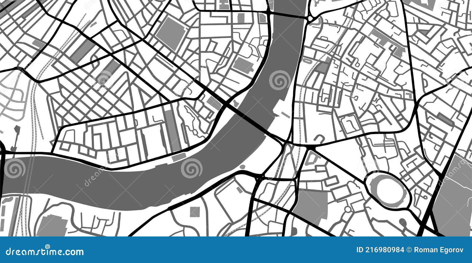Mapa En Blanco Y Negro. Plan Monocromo De Carreteras Del Centro De La ... Mapa En Blanco Y Negro. Plan Monocromo De Carreteras Del Centro De La ...