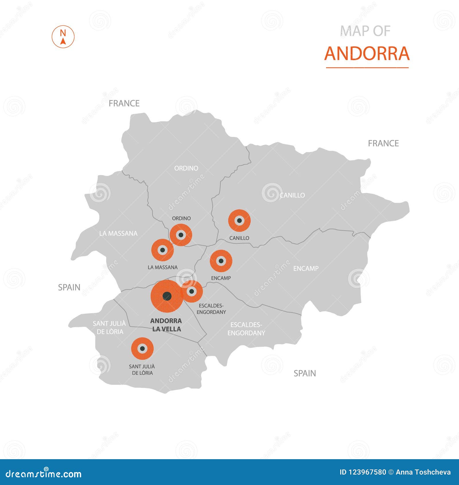 Mapa Estilizado De Andorra Do Vetor Ilustração do Vetor - Ilustração de ...