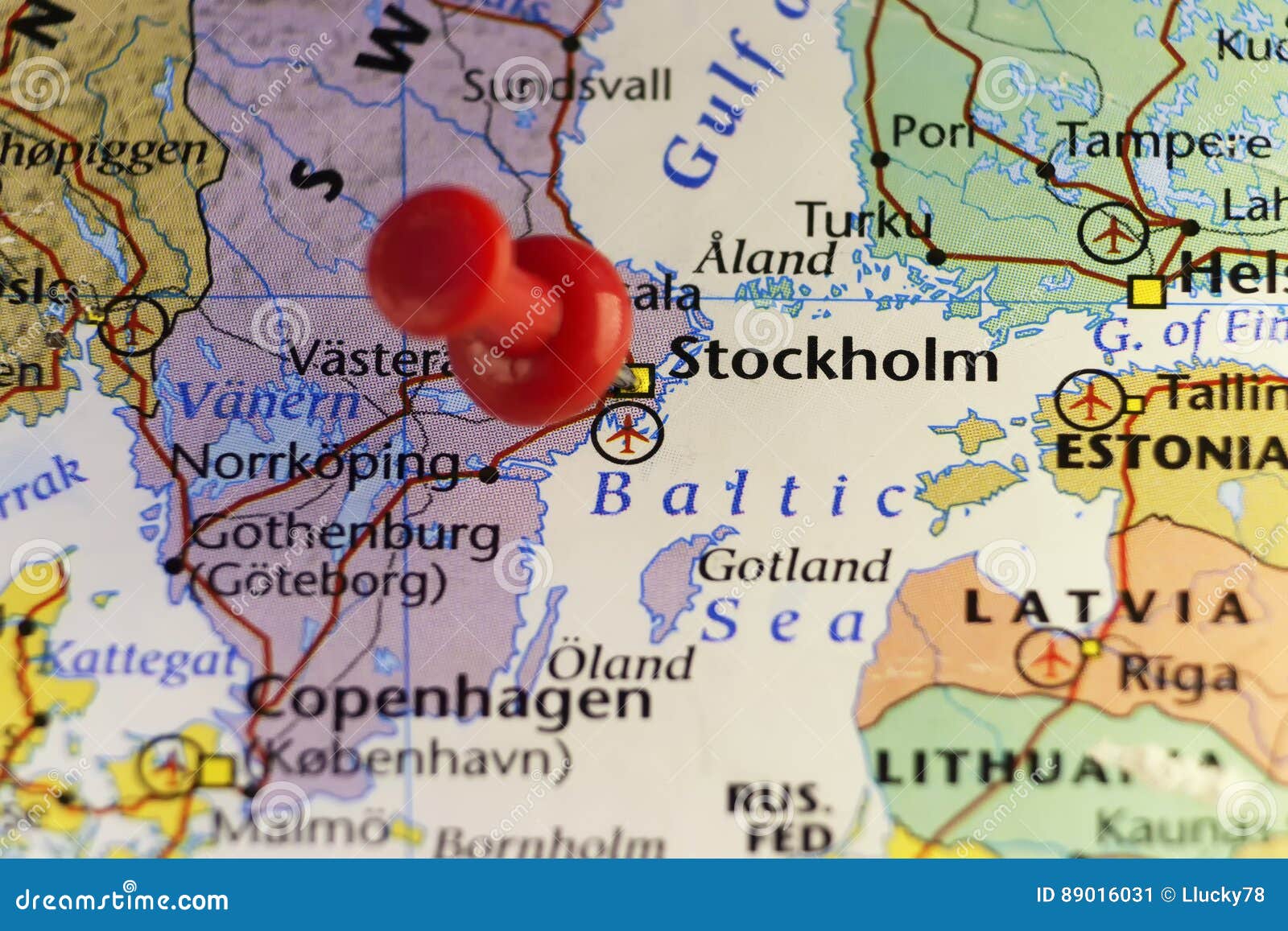 Mapa Fijado Suecia De Estocolmo Stock de ilustración - Ilustración de ...