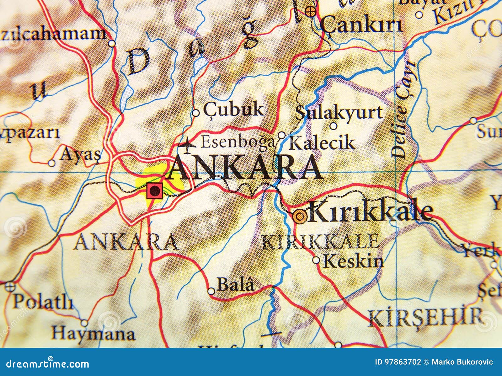 Mapa Geográfico De Turquía Con El Capital Ankara Foto de archivo - Imagen de unido, esfera: 97863702