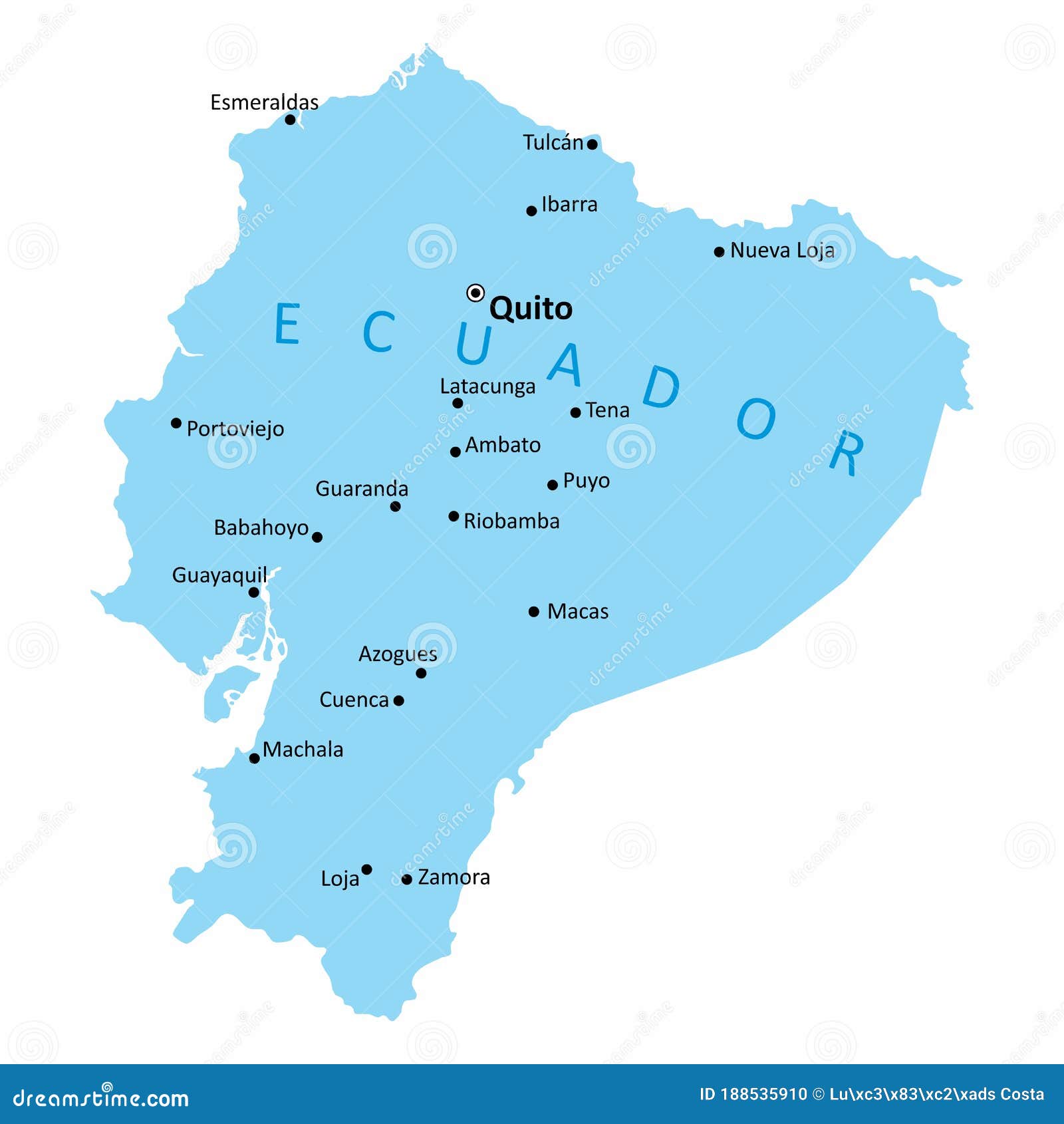Mapa isolado do equador ilustração stock. Ilustração de latina - 188535910
