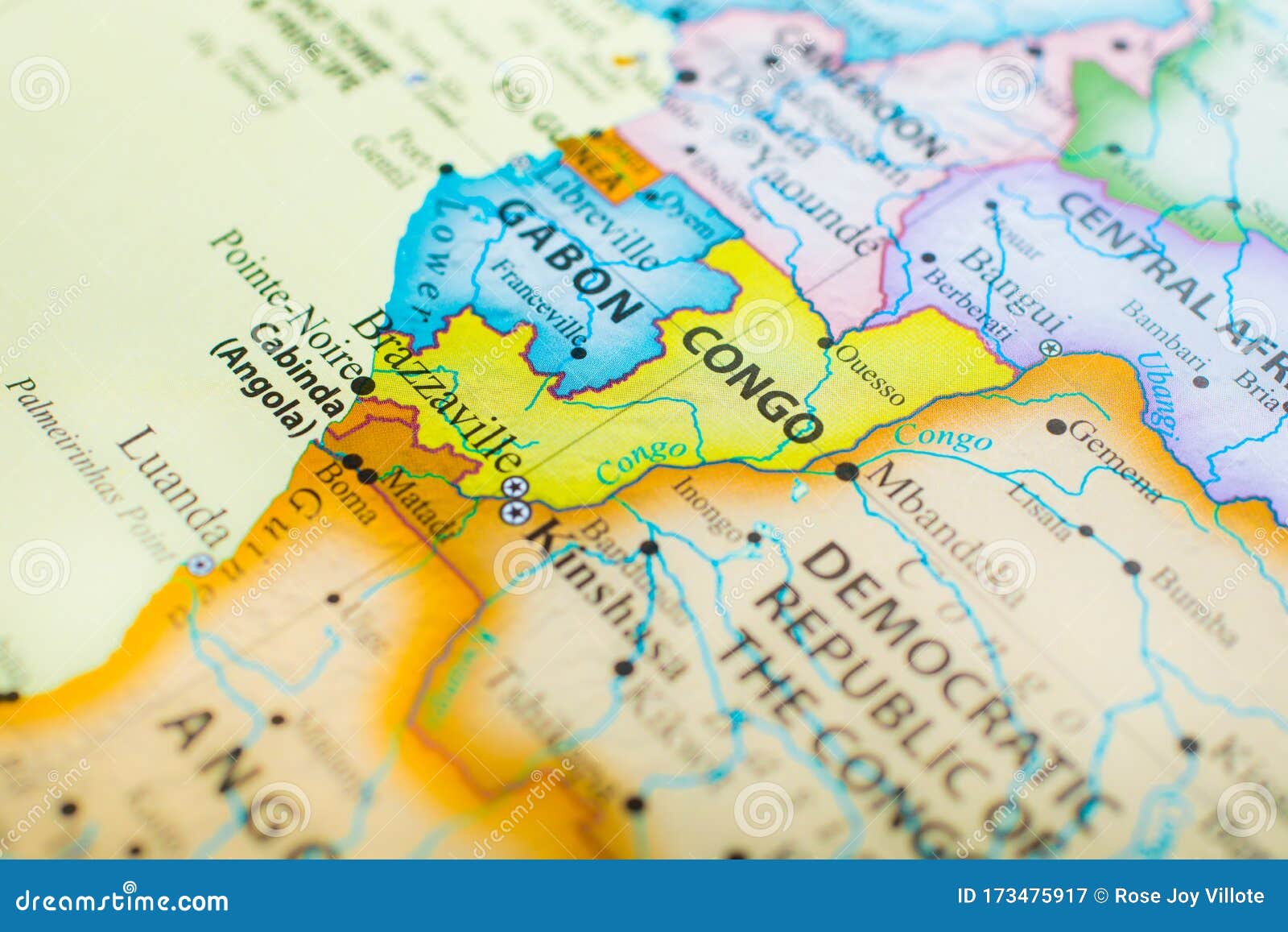 Mapa kongo obraz stock. Obraz złożonej z granica, brazzaville - 173475917
