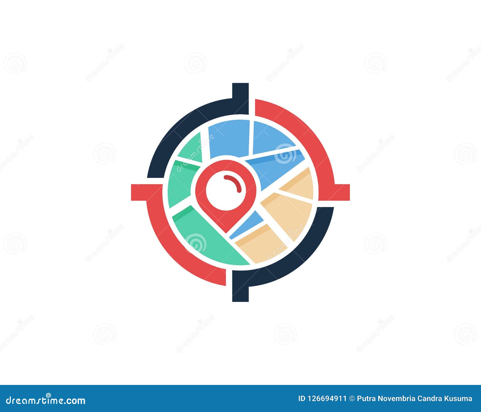 Mapa Logo Icon Design De La Blanco Ilustración del Vector - Ilustración ...