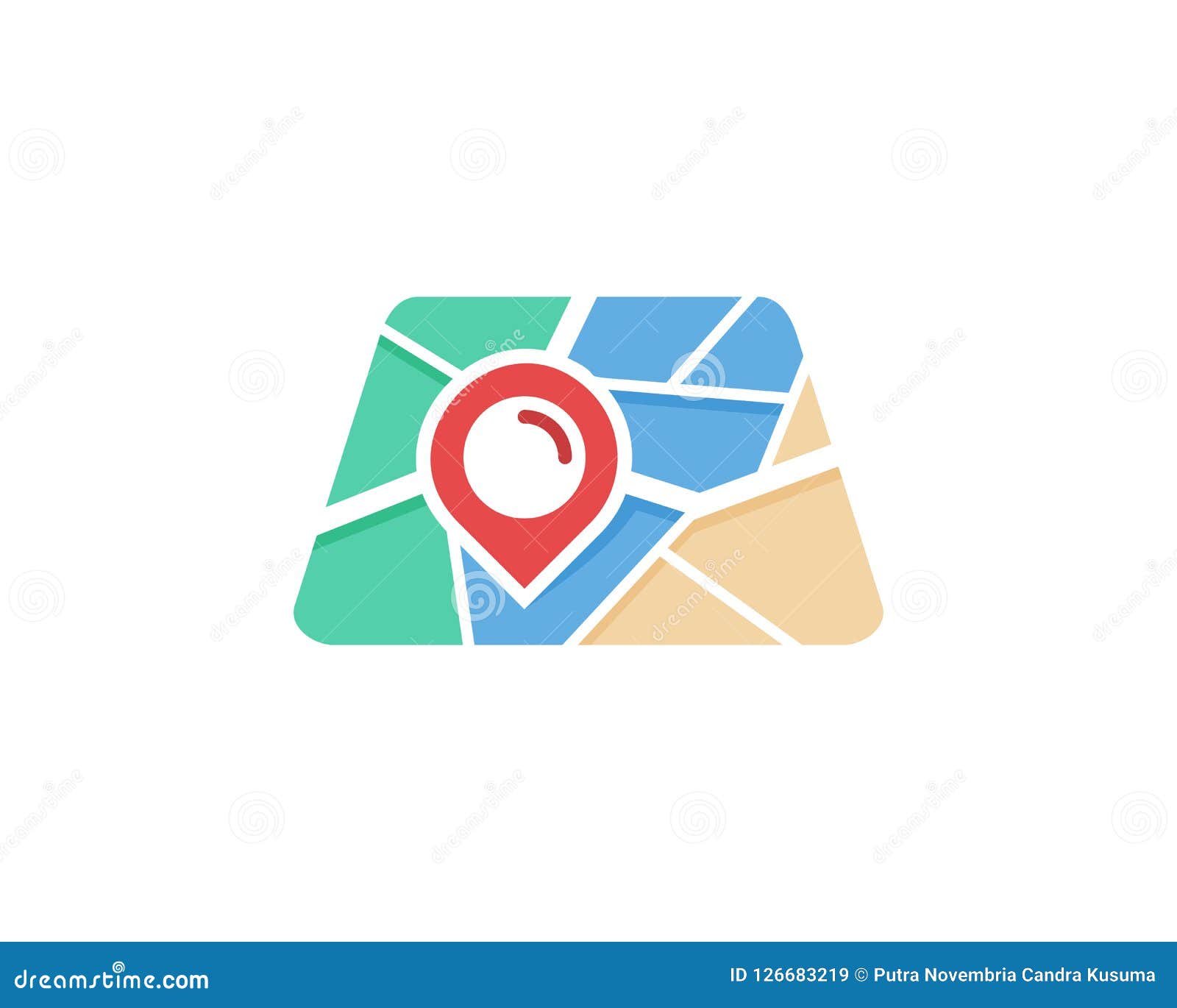 Mapa Logo Icon Design De Pushpinr Ilustración del Vector - Ilustración ...