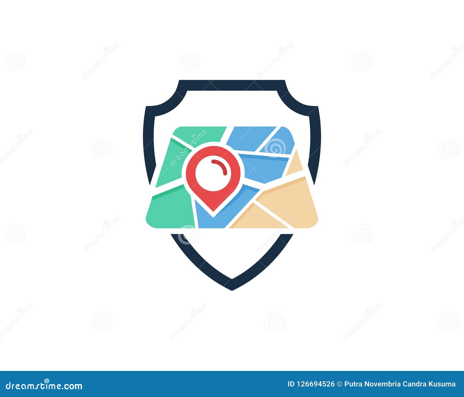 Mapa Logo Icon Design Del Escudo Ilustración del Vector - Ilustración ...