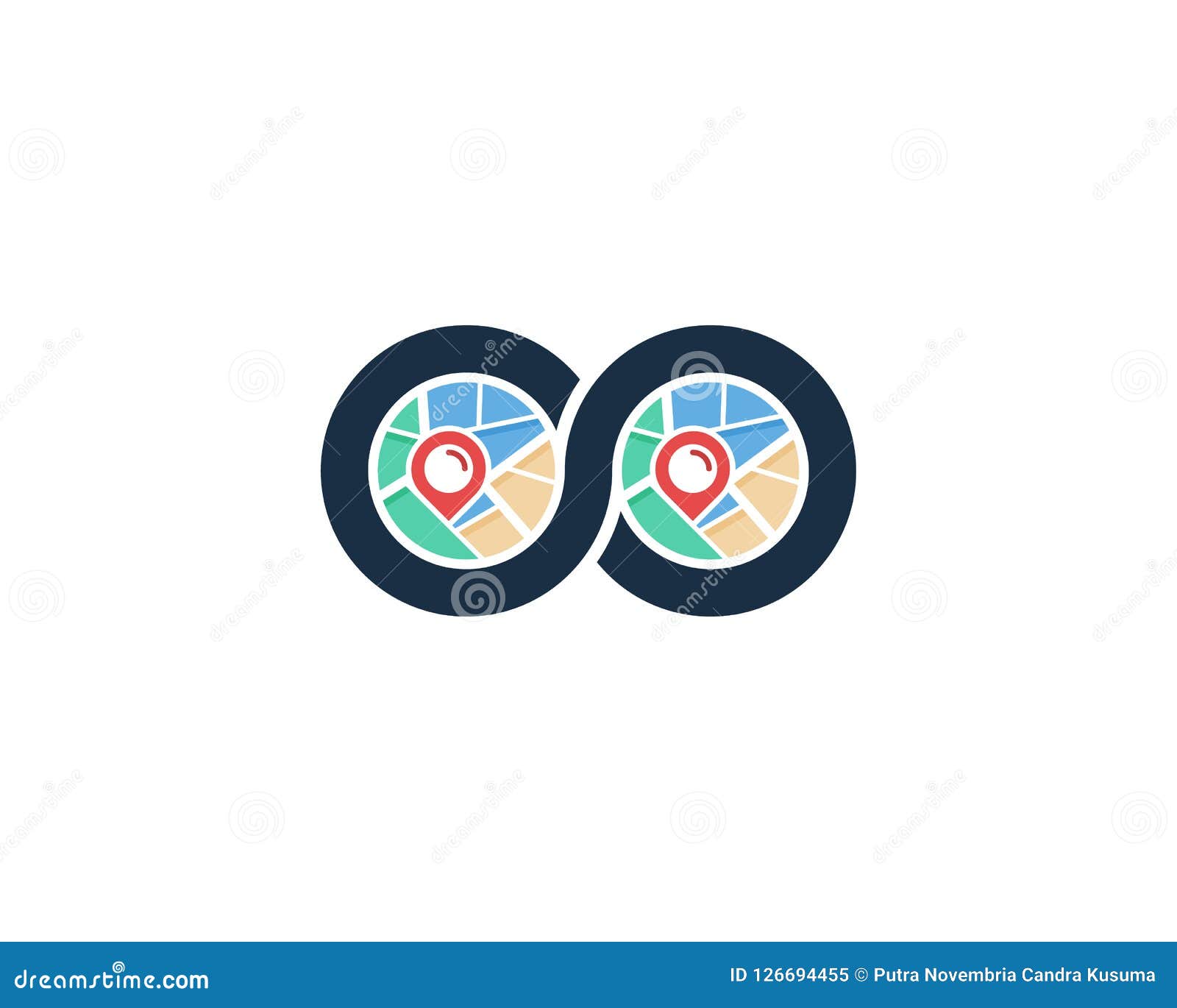 Mapa Logo Icon Design Del Infinito Ilustración del Vector - Ilustración ...