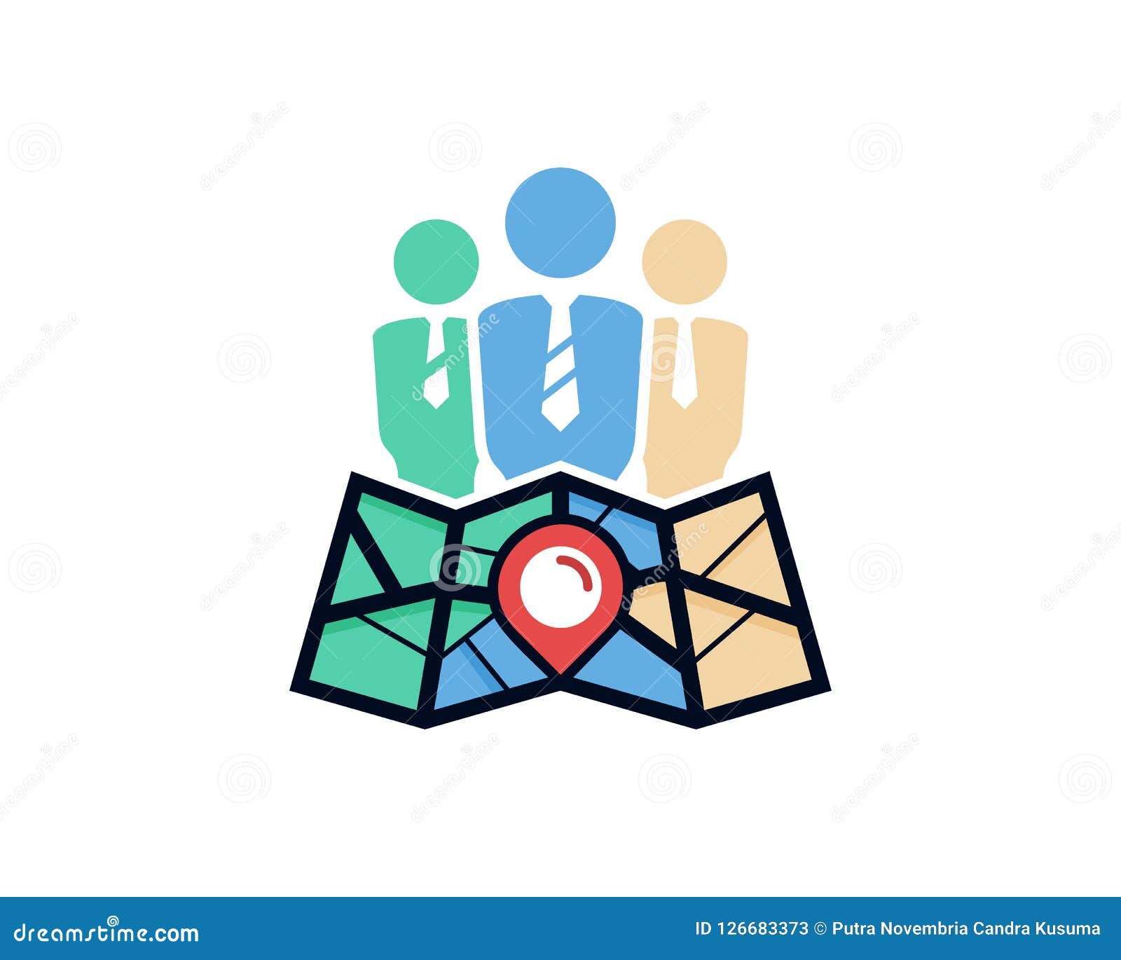 Mapa Logo Icon Design Dos Trabalhos De Equipa Ilustração do Vetor ...