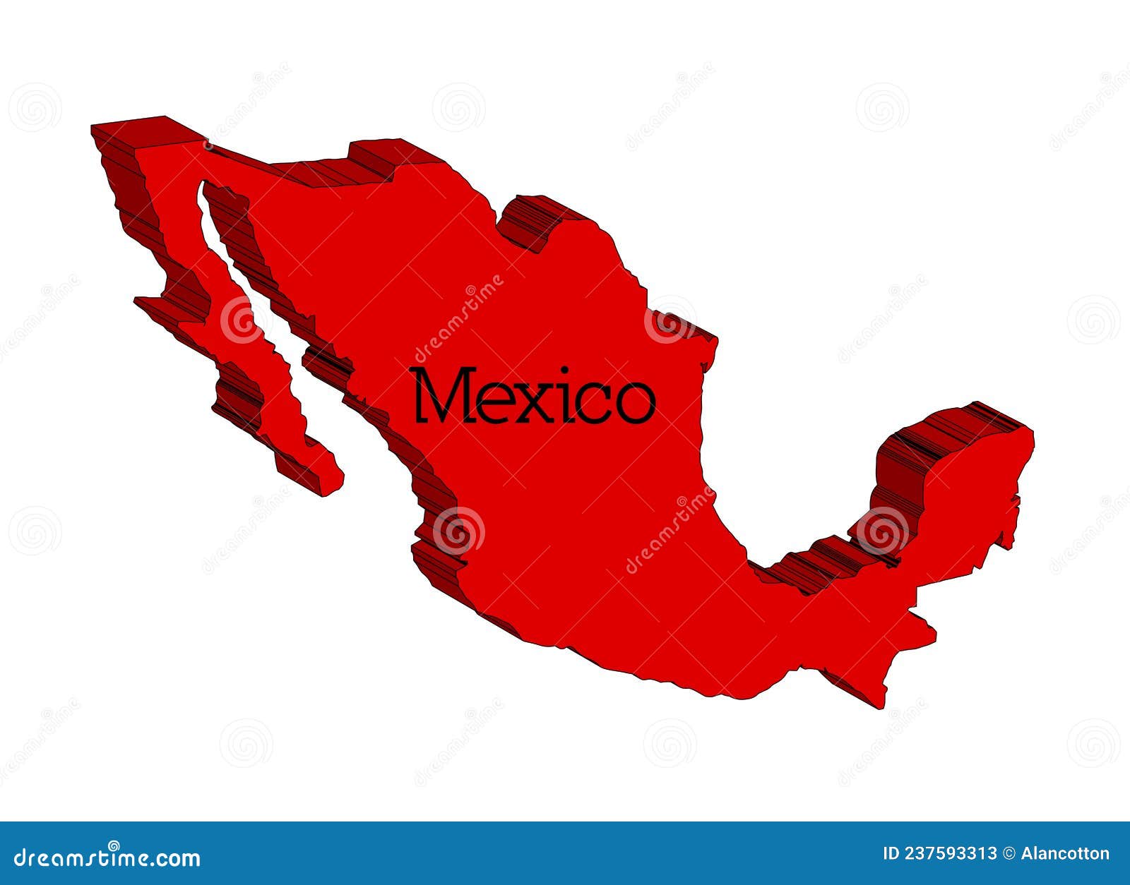Mapa méxico 3d ilustración del vector. Ilustración de méxico - 237593313