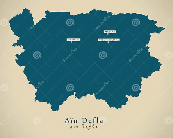 Mapa Moderno - Ain Defla DZ Stock de ilustración - Ilustración de ...