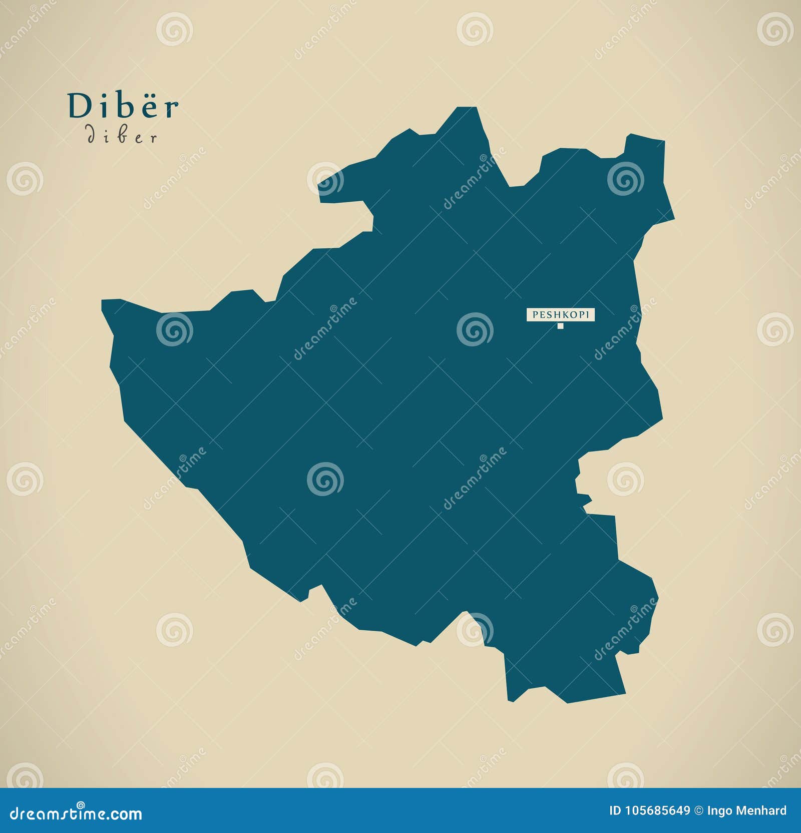 Mapa moderno - AL de Diber stock de ilustración. Ilustración de europa ...