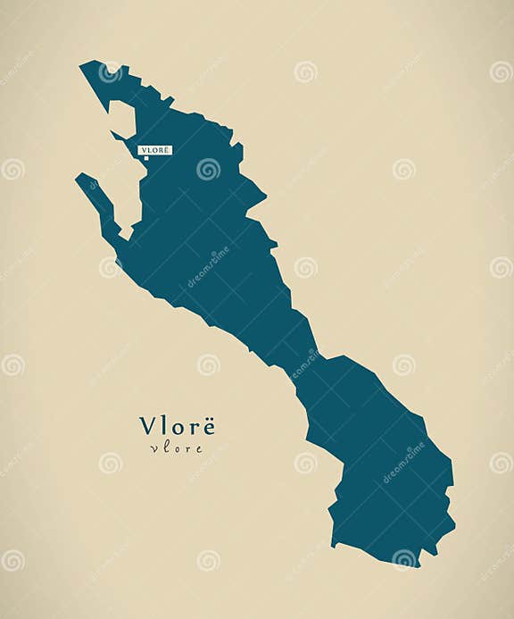 Mapa moderno - AL de Vlore ilustração stock. Ilustração de cartografia ...