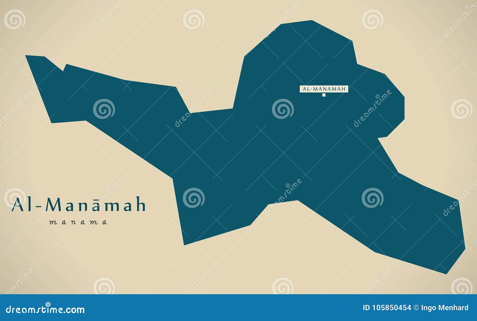 Mapa Moderno - Al-Manamah BH Stock de ilustración - Ilustración de ...