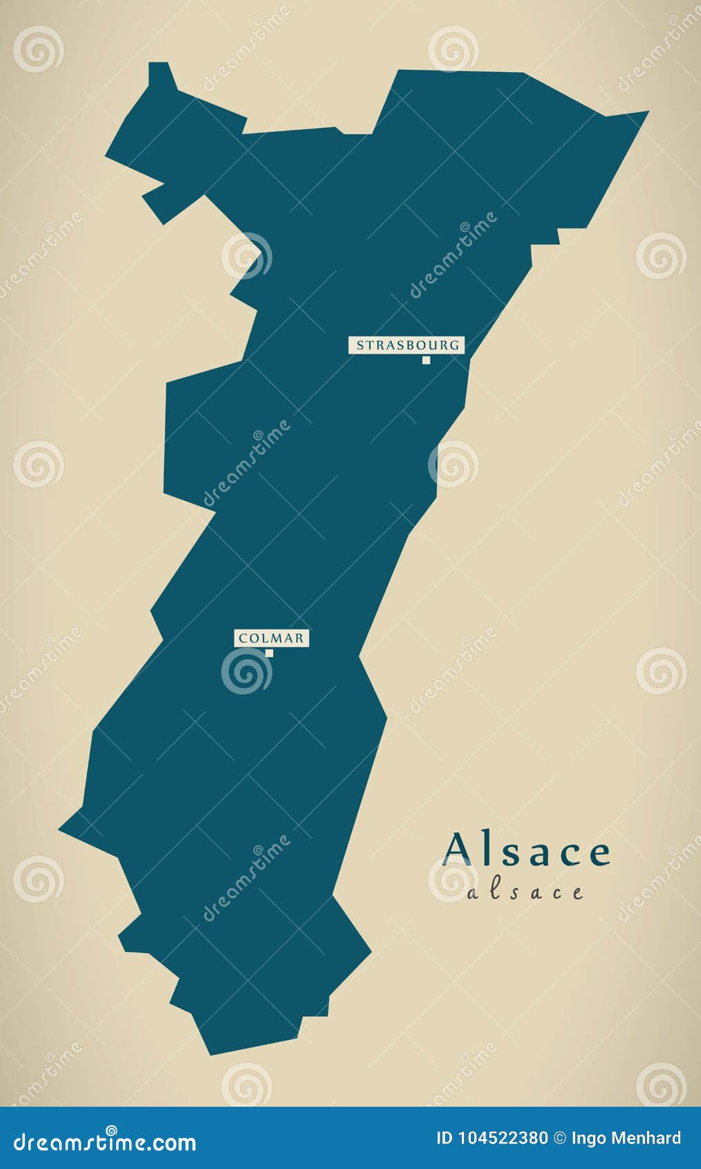 Mapa Moderno - Alsacia Francia Franco Stock de ilustración ...