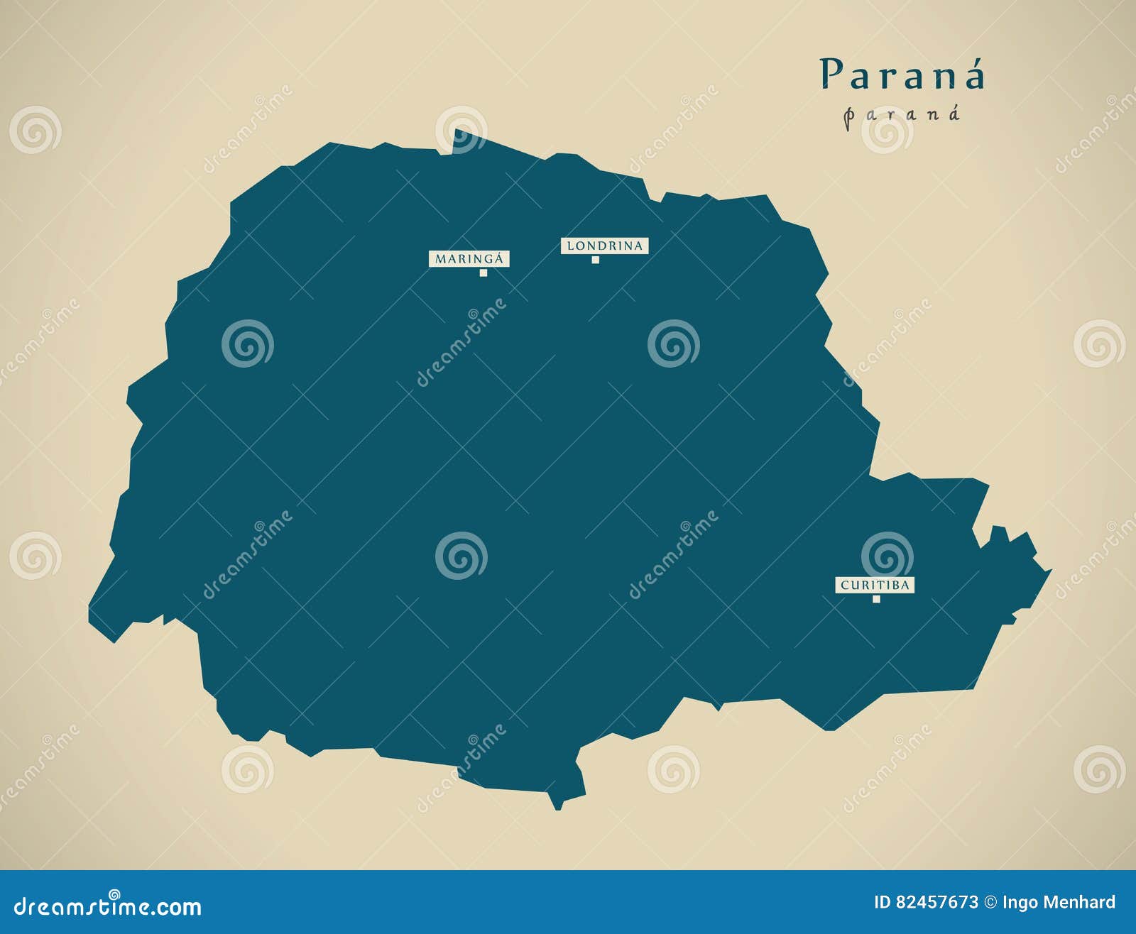 Mapa Moderno - BR Brasil De Parana Ilustração Stock - Ilustração de ...