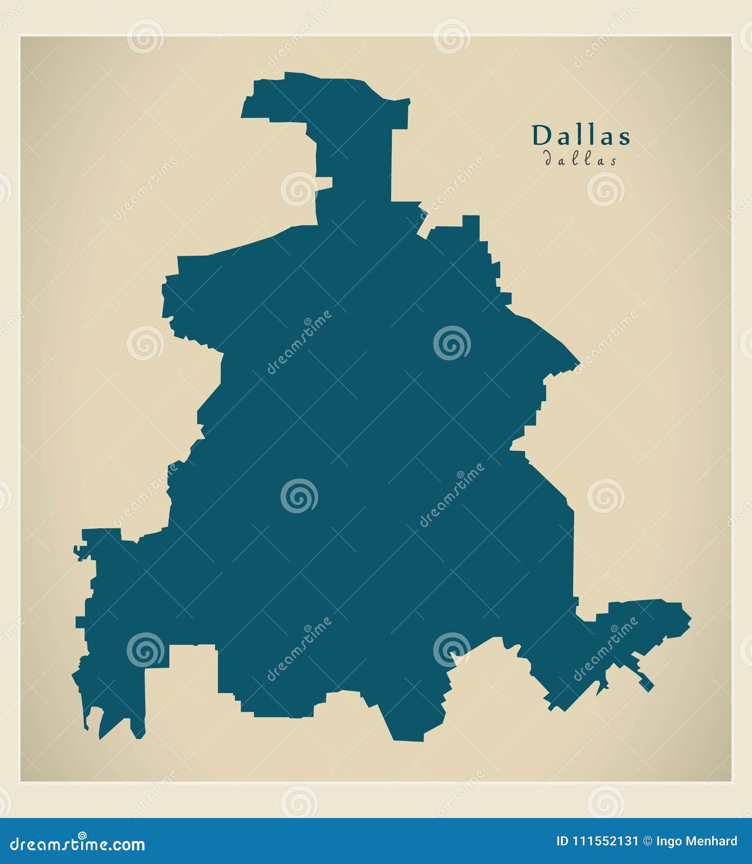 Mapa Moderno - Cidade De Dallas Texas Dos EUA Ilustração do Vetor ...