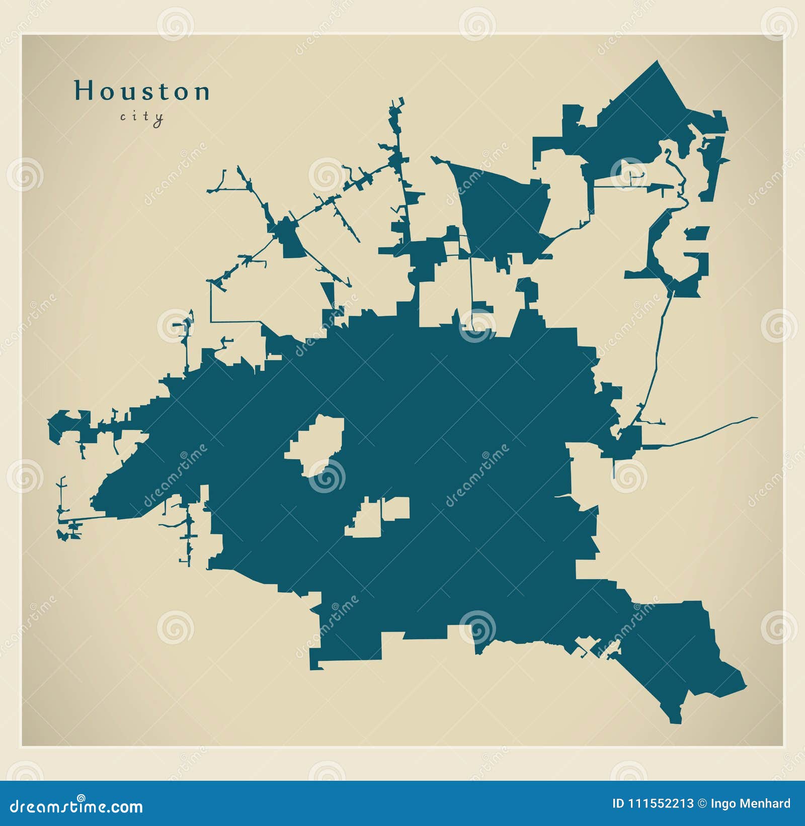 Mapa Moderno - Cidade De Houston Dos EUA Ilustração do Vetor ...