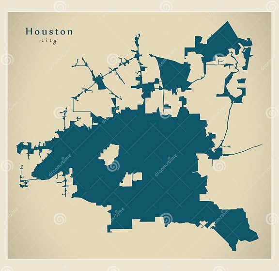 Mapa Moderno - Cidade De Houston Dos EUA Ilustração do Vetor ...