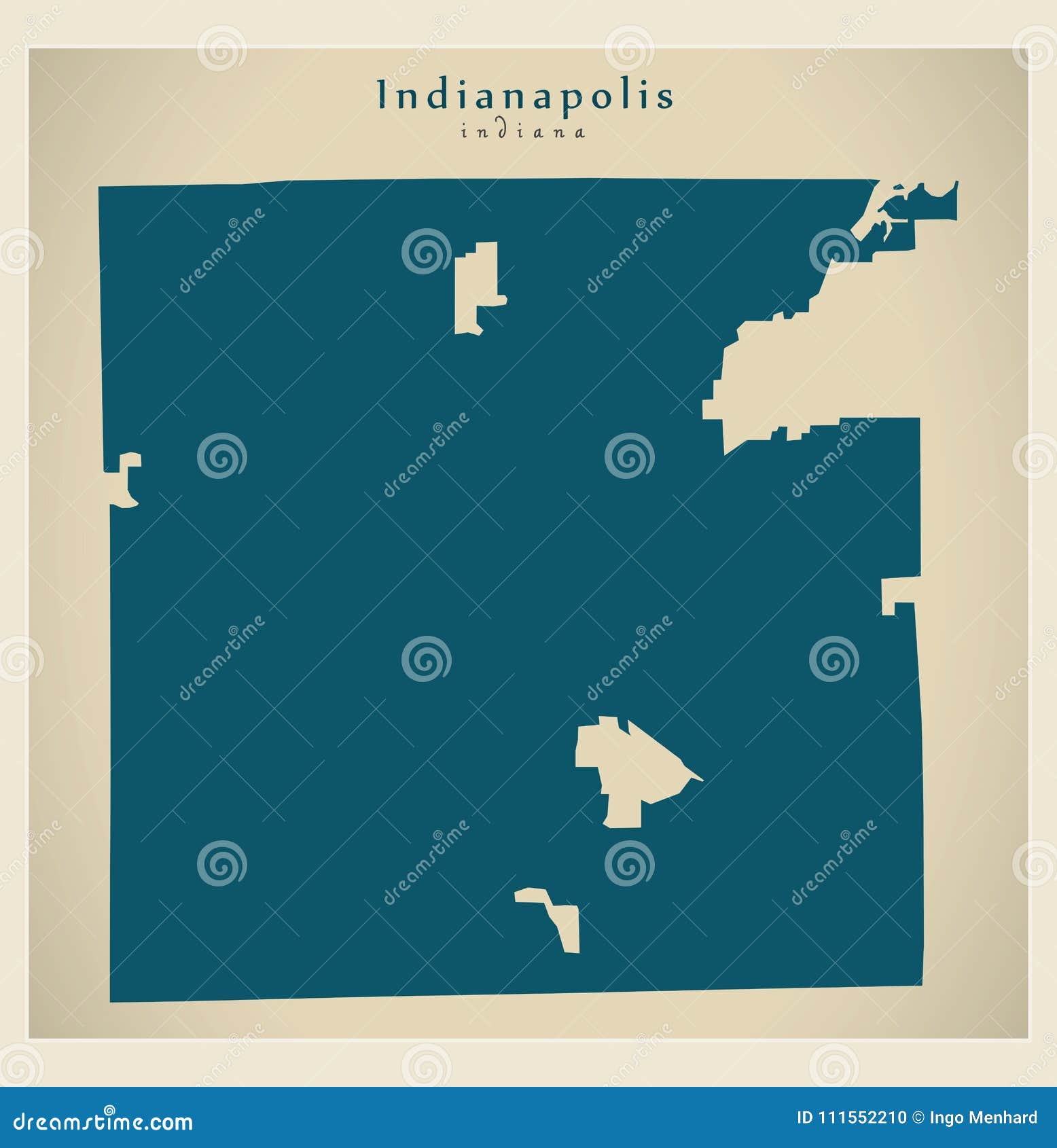 Mapa Moderno - Cidade De Indianapolis Indiana Dos EUA Ilustração do ...