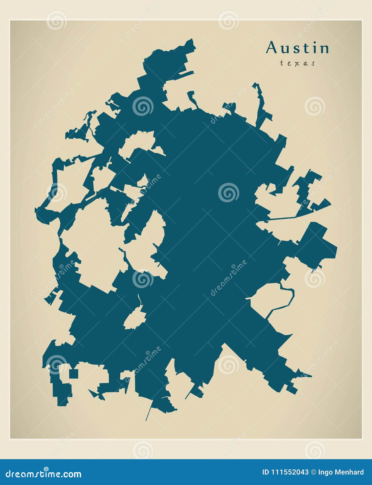 Mapa Moderno Da Cidade - Cidade De Austin Texas Dos EUA Ilustração do ...