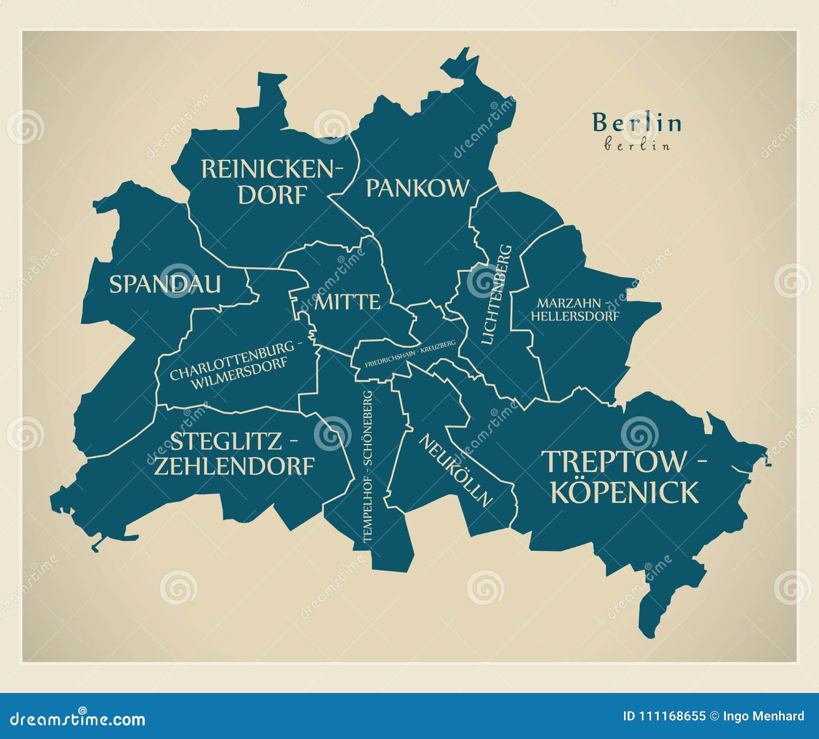 Mapa Moderno Da Cidade - Cidade De Berlim De Alemanha Com Cidades E ...