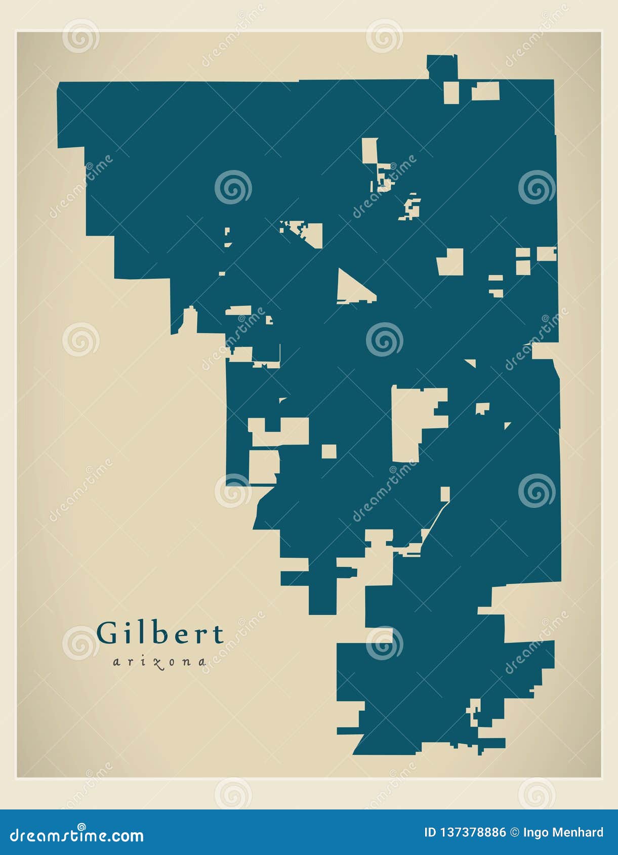 Mapa Moderno Da Cidade - Cidade De Gilbert Arizona Dos EUA Ilustração ...