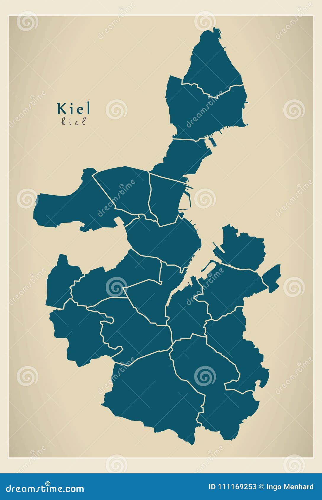 Mapa Moderno Da Cidade - Cidade De Kiel De Alemanha Com Cidades DE ...