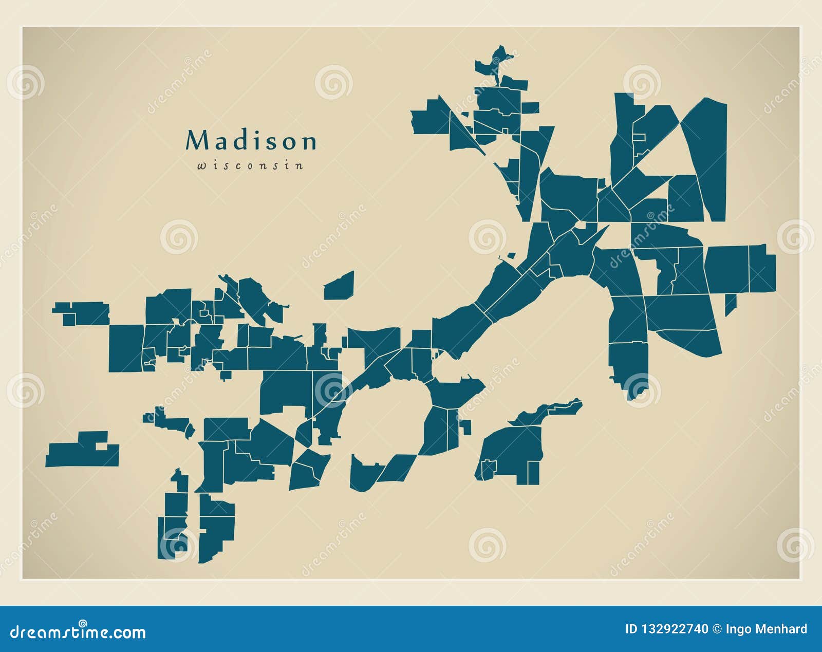 Mapa Moderno Da Cidade - Cidade De Madison Wisconsin Dos EUA Com ...