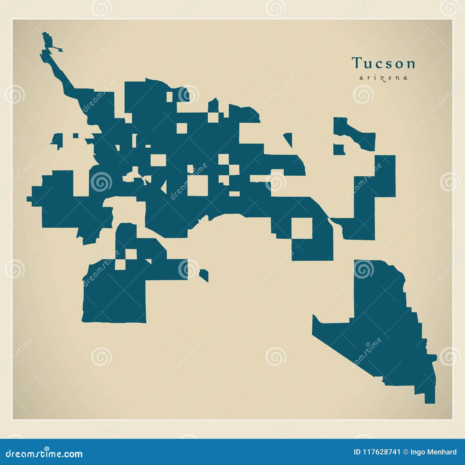 Mapa Moderno Da Cidade - Cidade De Tucson O Arizona Dos EUA Ilustração ...