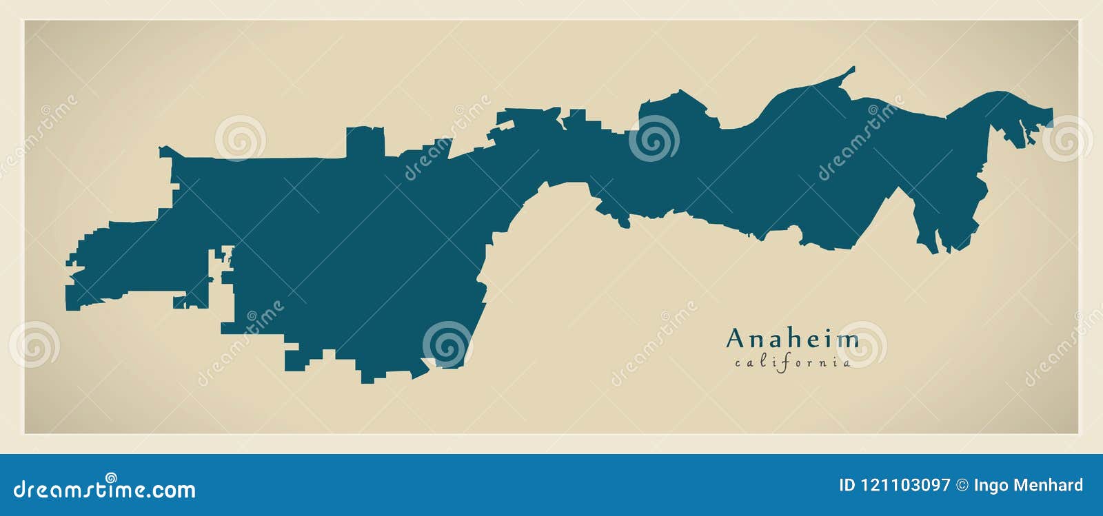 Mapa Moderno De La Ciudad - Ciudad De Anaheim California De Los E.E.U.U ...