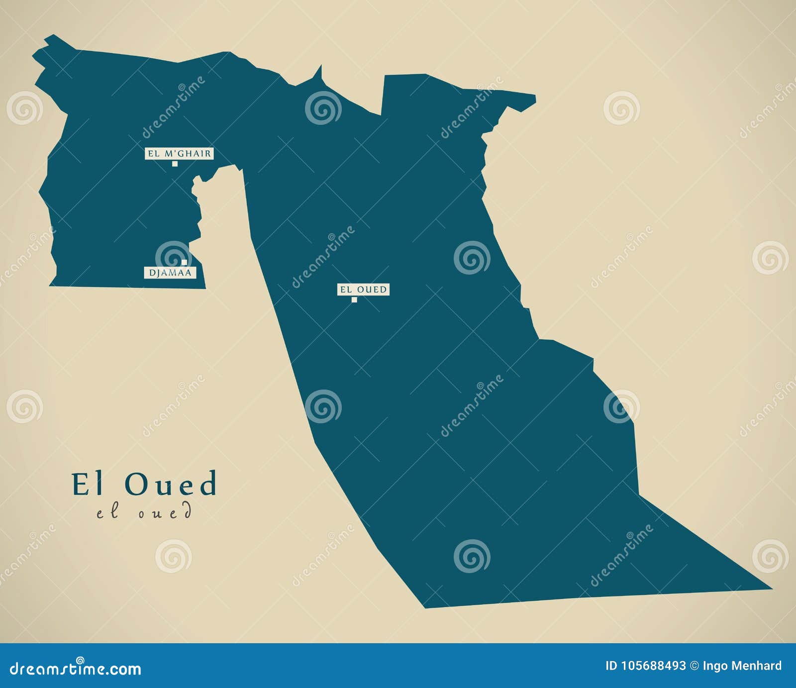 Mapa moderno - EL Oued DZ stock de ilustración. Ilustración de plano ...