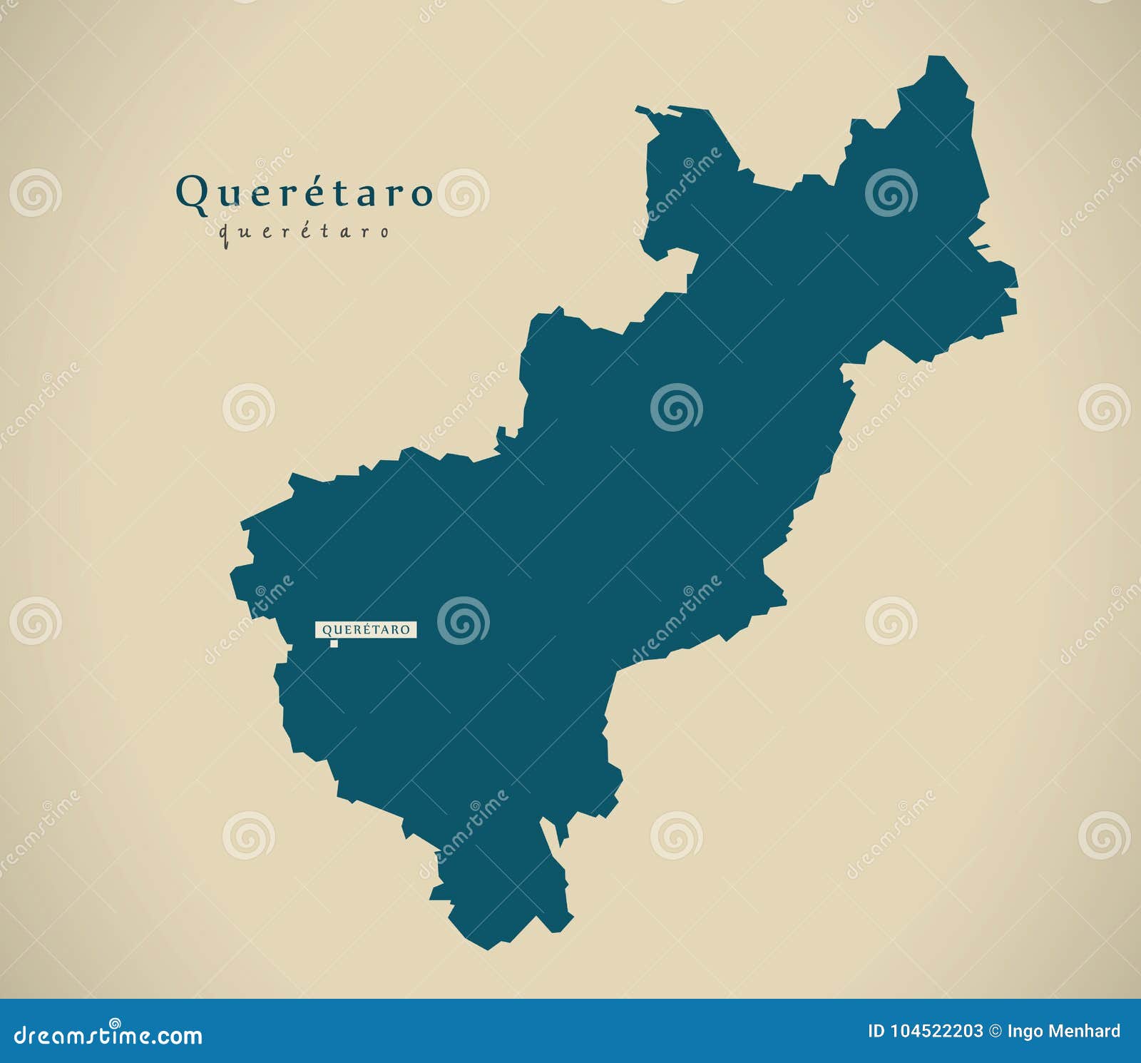 Mapa Moderno - MX De Queretaro México Stock de ilustración ...