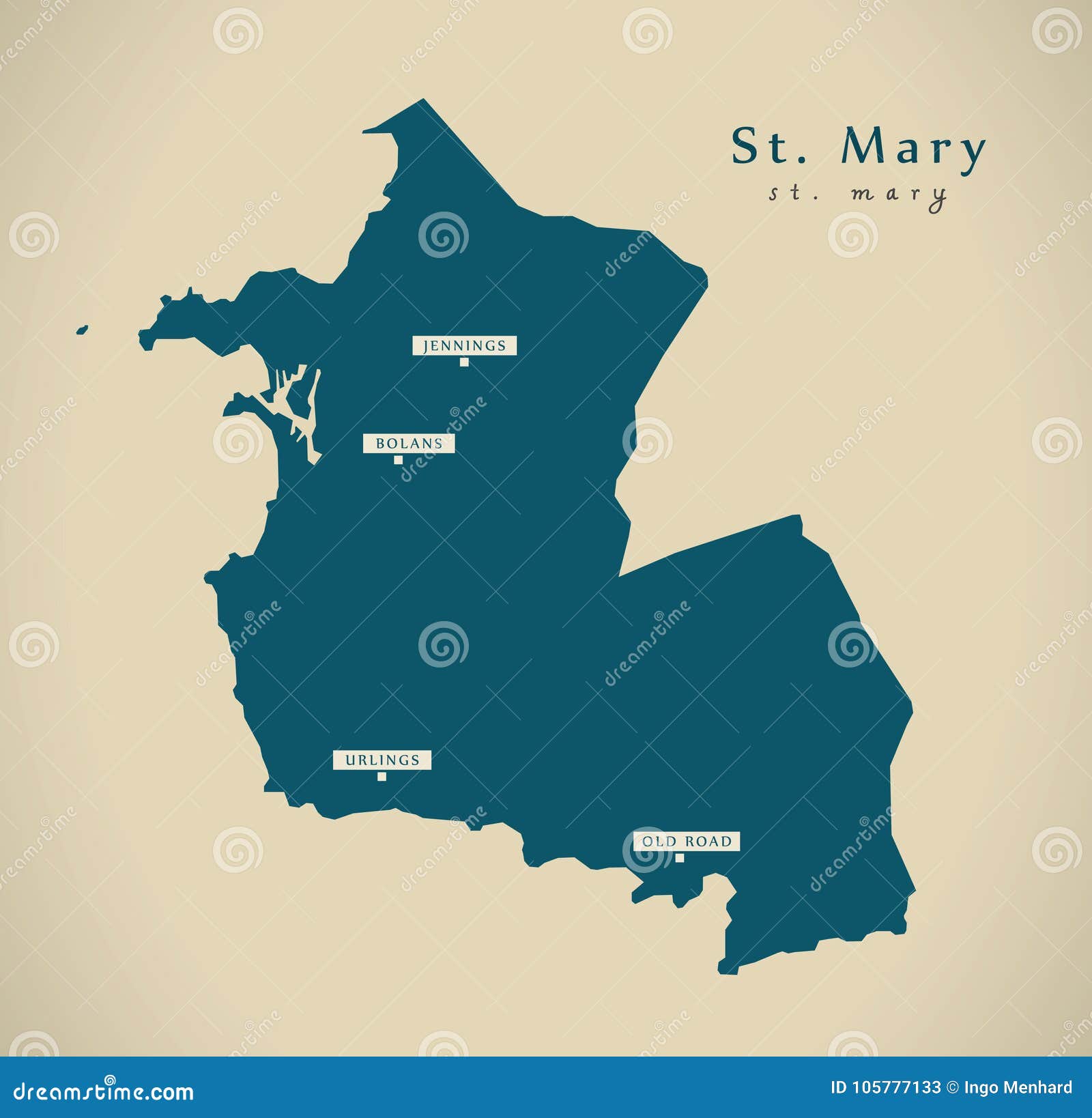 Mapa moderno - St Mary AG stock de ilustración. Ilustración de ...