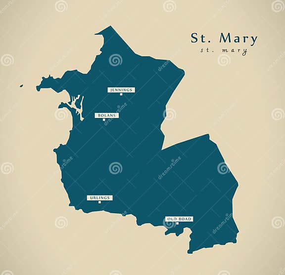 Mapa moderno - St Mary AG stock de ilustración. Ilustración de ...