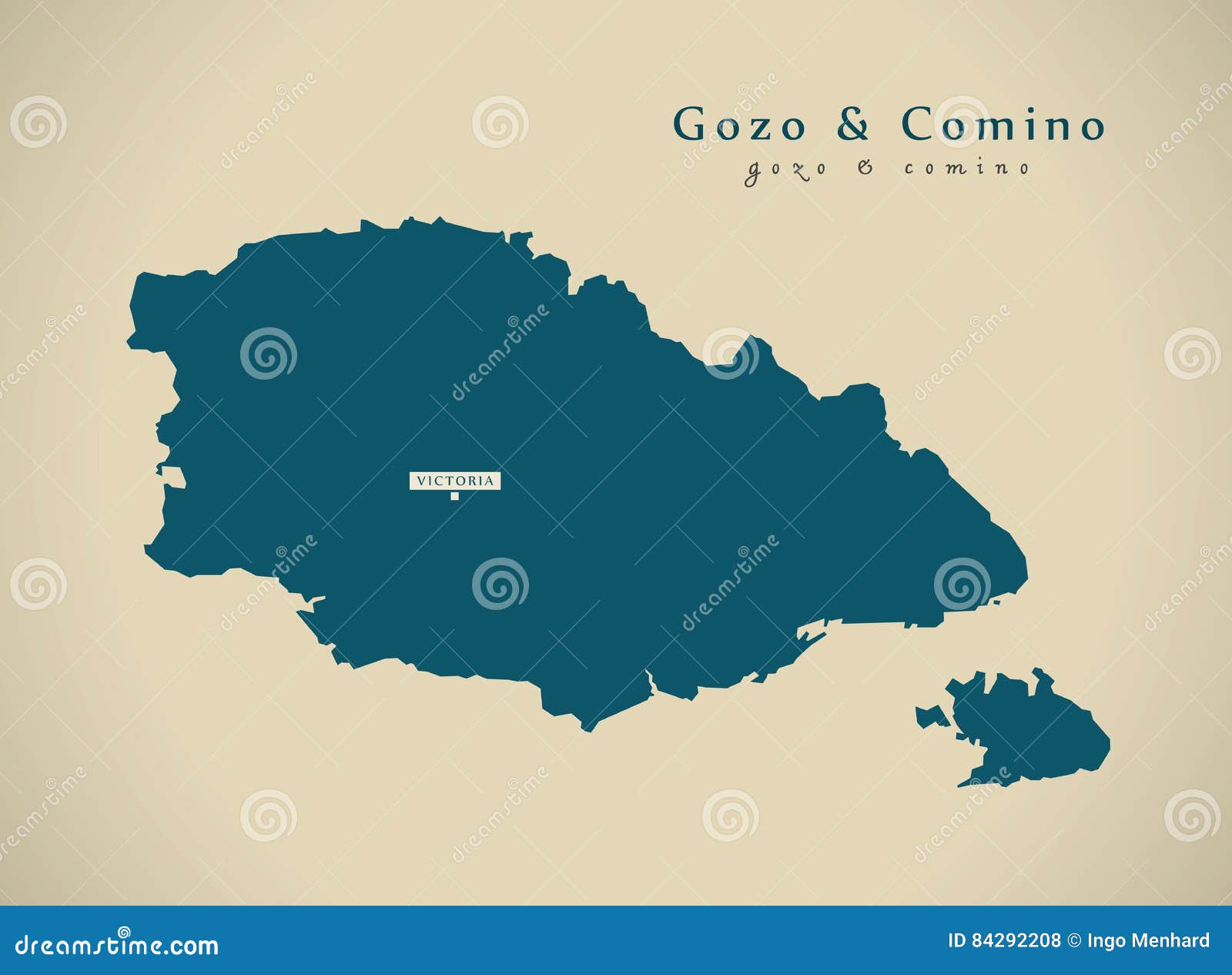 Mapa Moderno - TA De Gozo E De Comino Malta Ilustração Stock ...