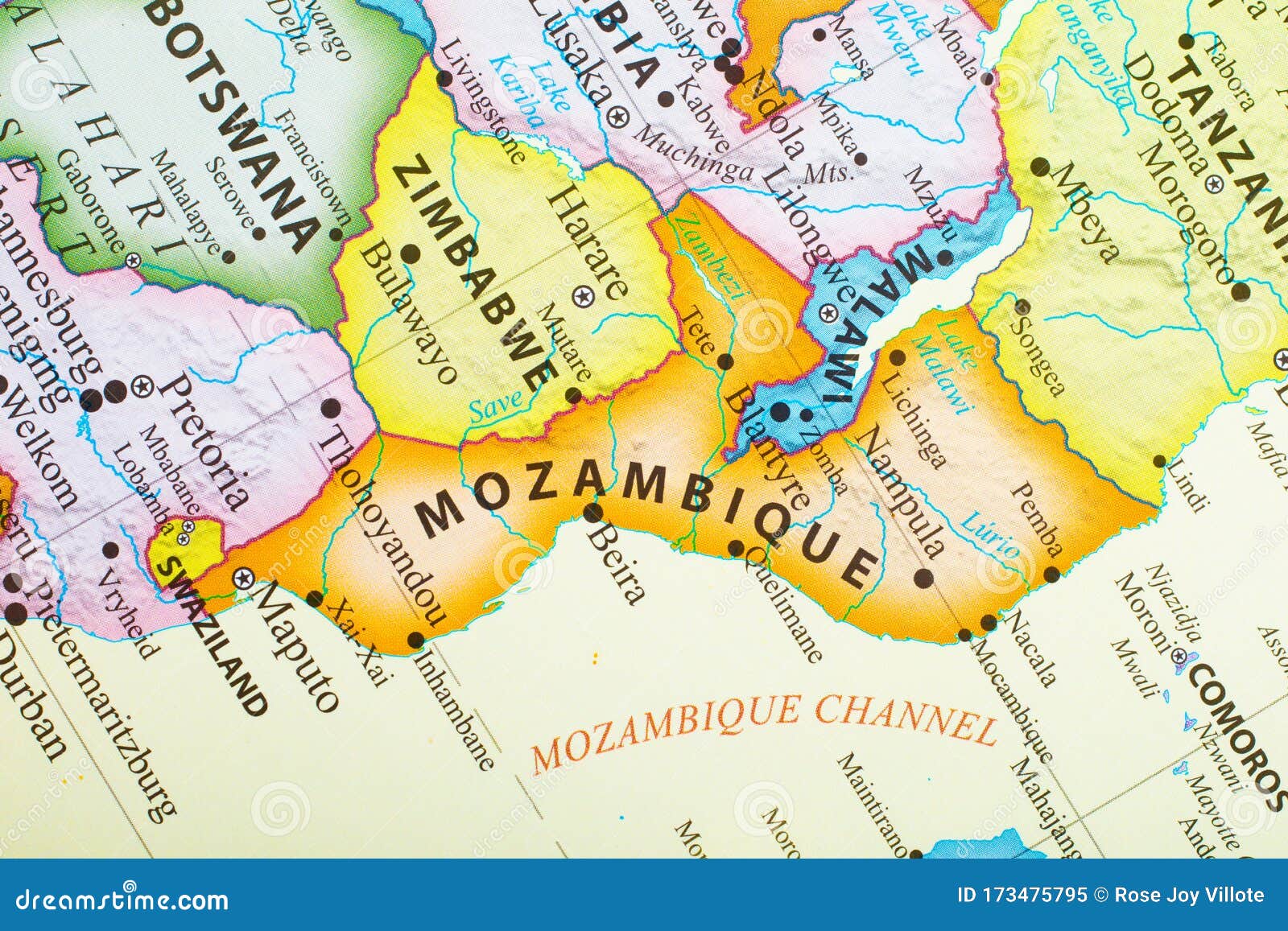 Mapa mozambiku obraz stock. Obraz złożonej z kapitał - 173475795