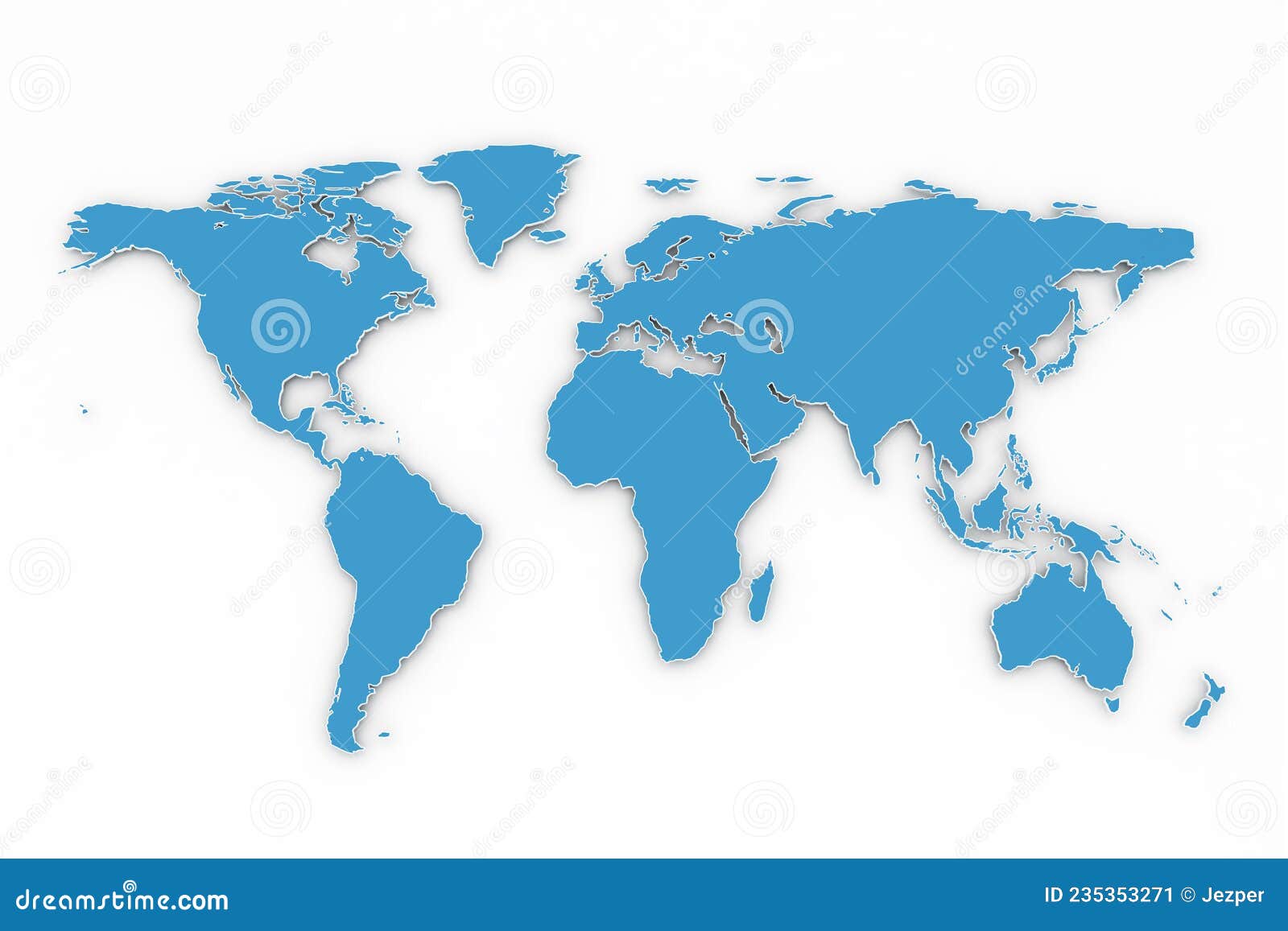 Mapa Mundial Azul E Branco 3d Ilustração Stock - Ilustração de fundo ...