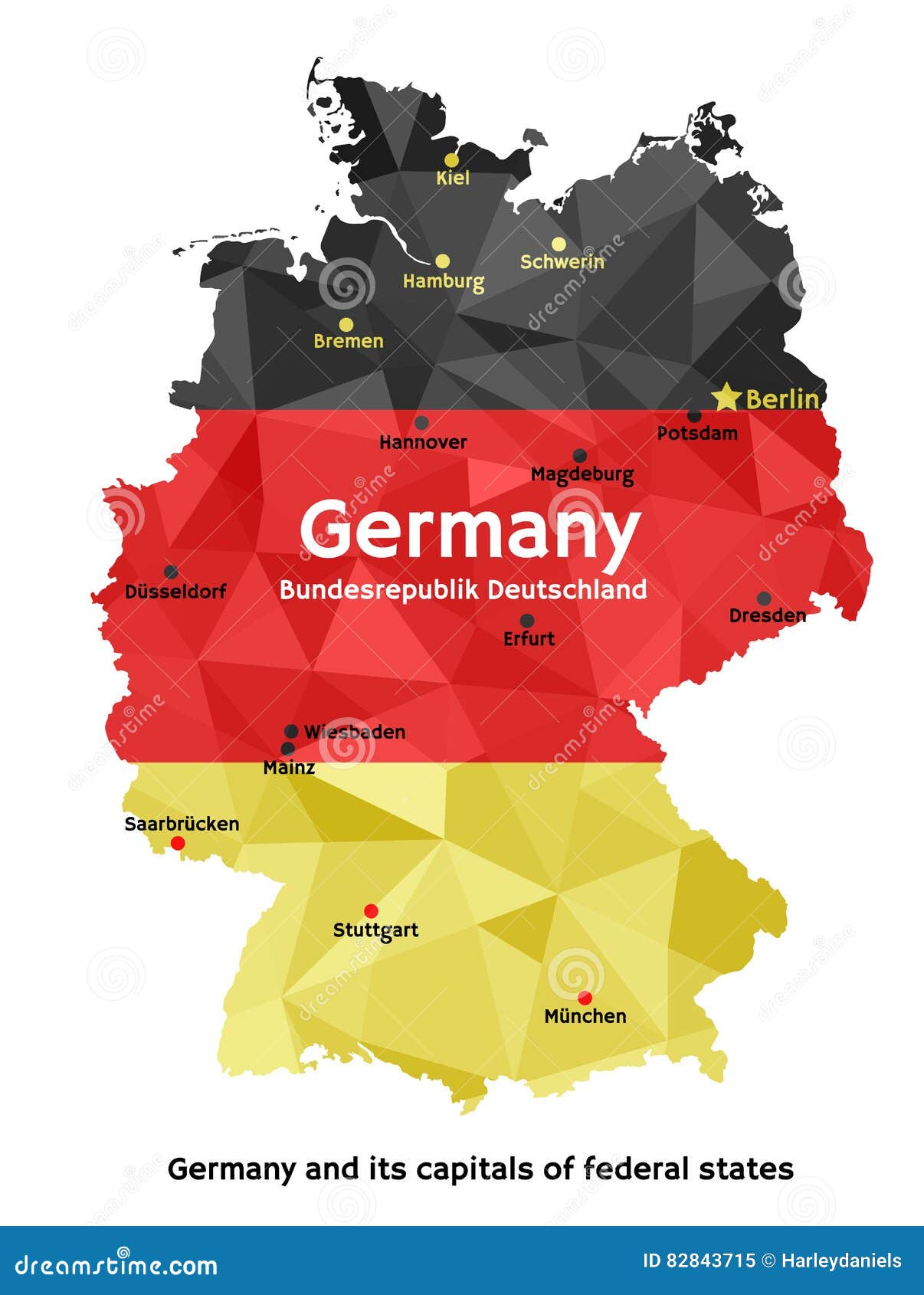 Mapa Niemcy, Bundesrepublik - Deutschland Ilustracji - Ilustracja złożonej z mapa, niemcy: 82843715