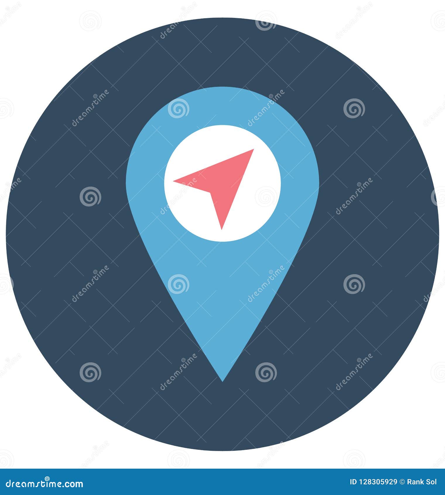 Mapa Pin Color Illustration Vetora Icon Ilustração do Vetor ...