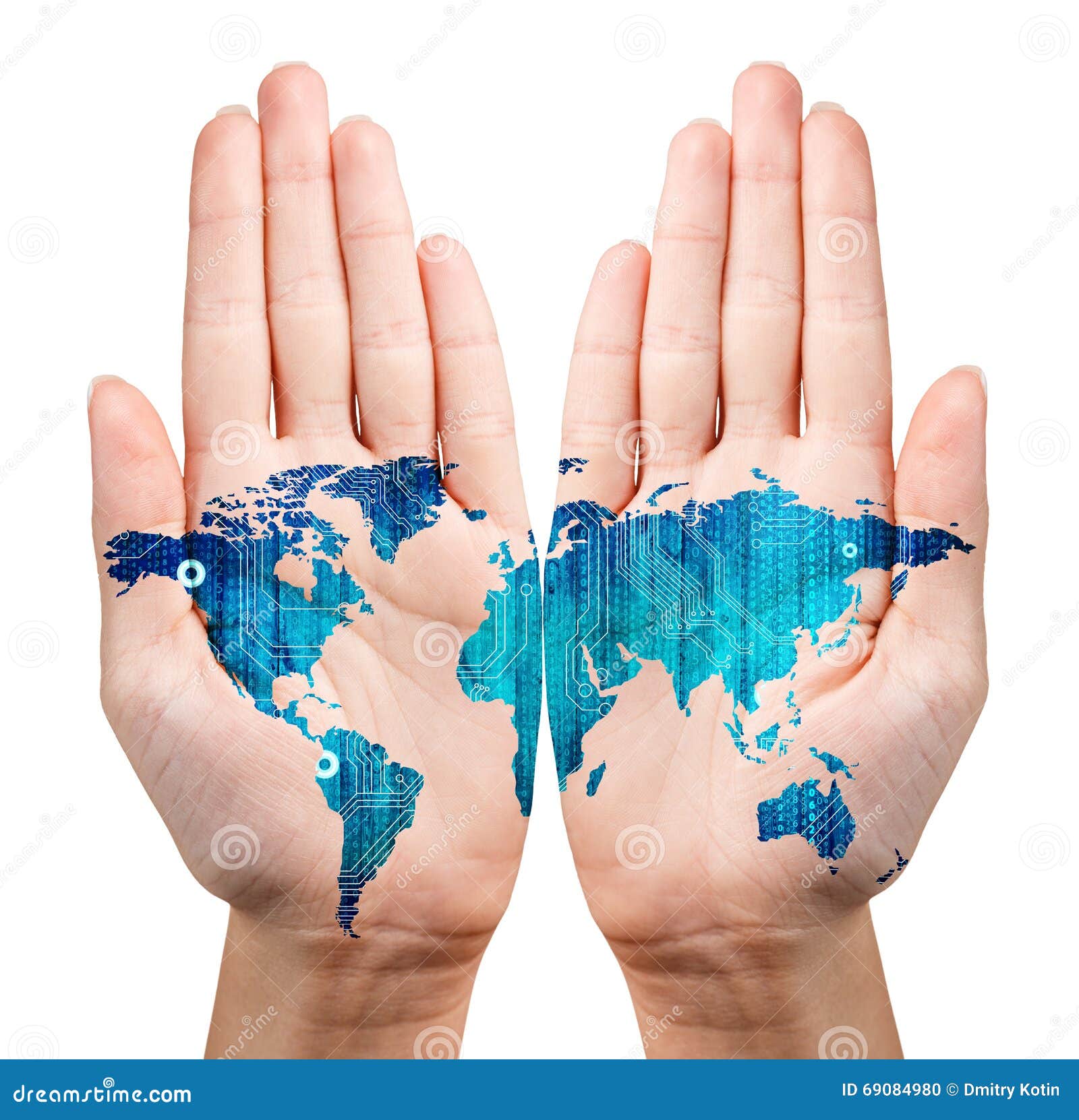 Mapa Pintado En Las Manos Abiertas Foto de archivo - Imagen de brazos ...