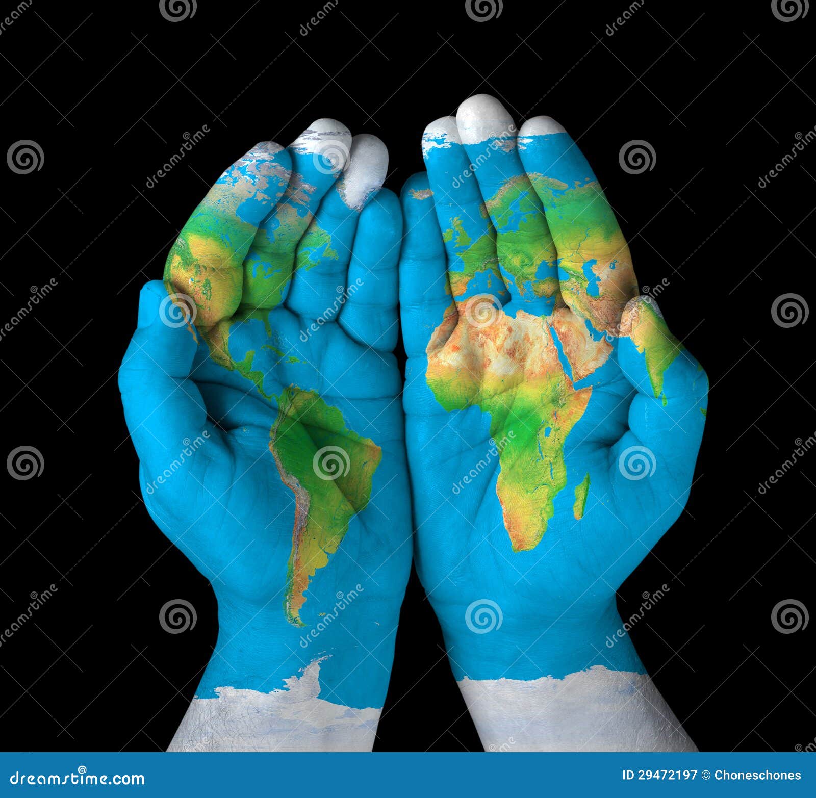 Mapa pintado nas mãos imagem de stock. Imagem de terra - 29472197