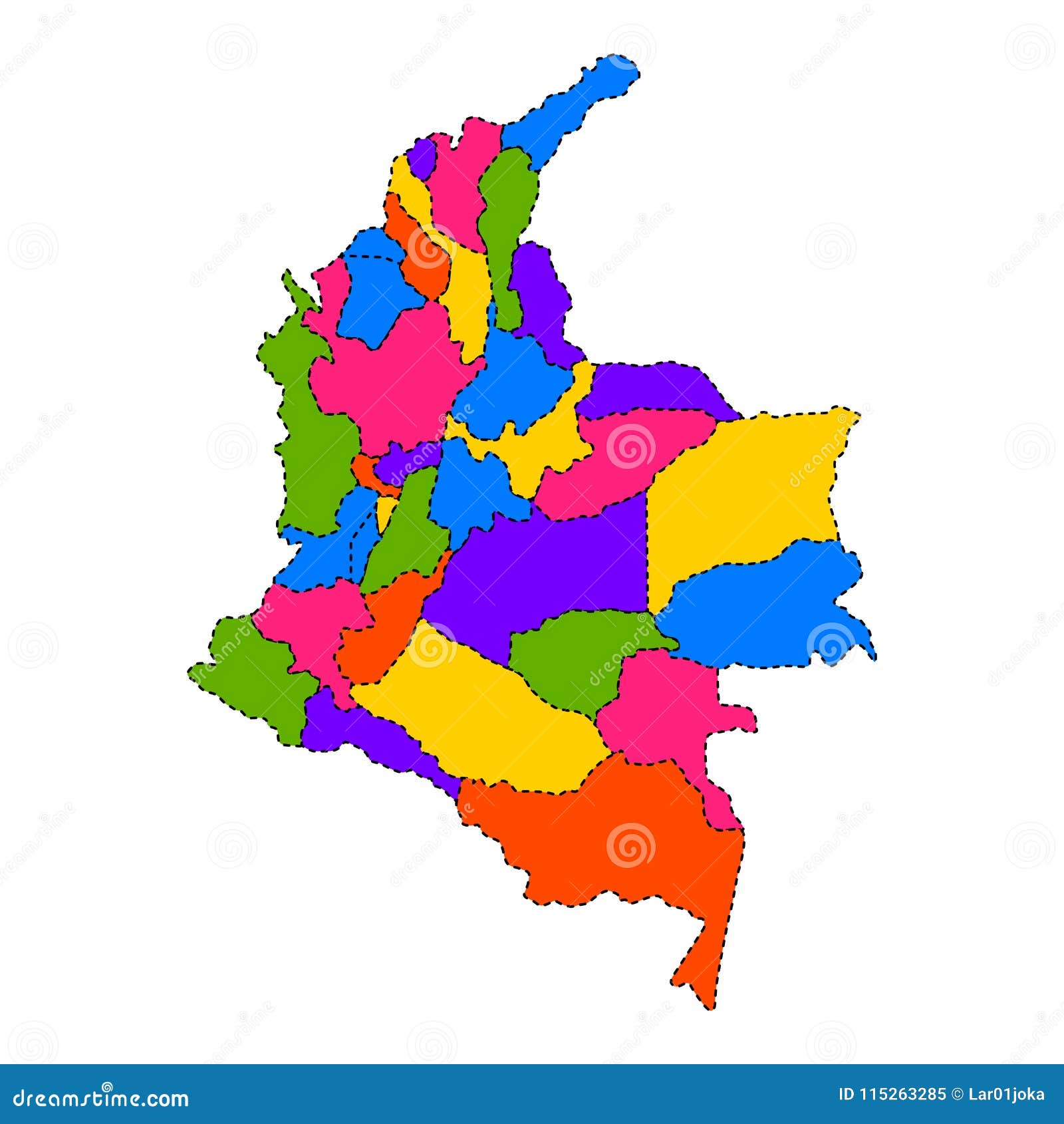 Mapa político de Colombia ilustración del vector. Ilustración de blanco ...