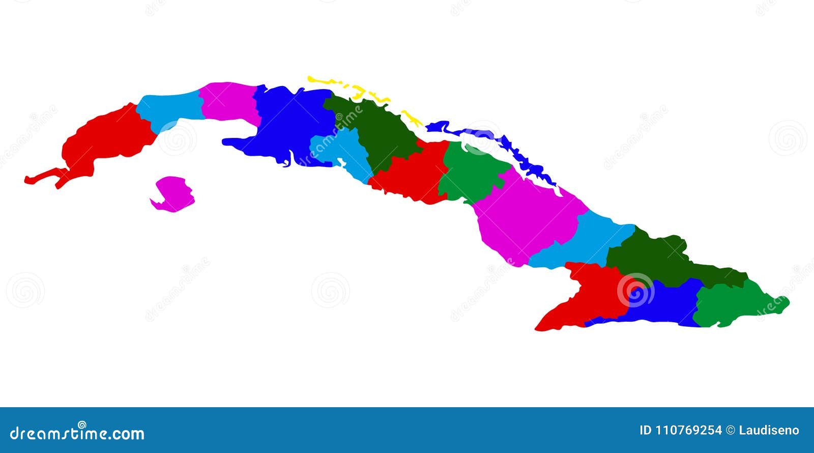Mapa político de Cuba ilustração do vetor. Ilustração de detalhe ...
