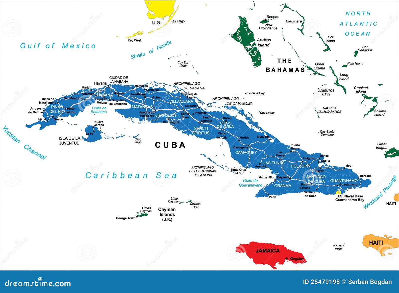 Mapa político de Cuba ilustração do vetor. Ilustração de cuba - 25479198