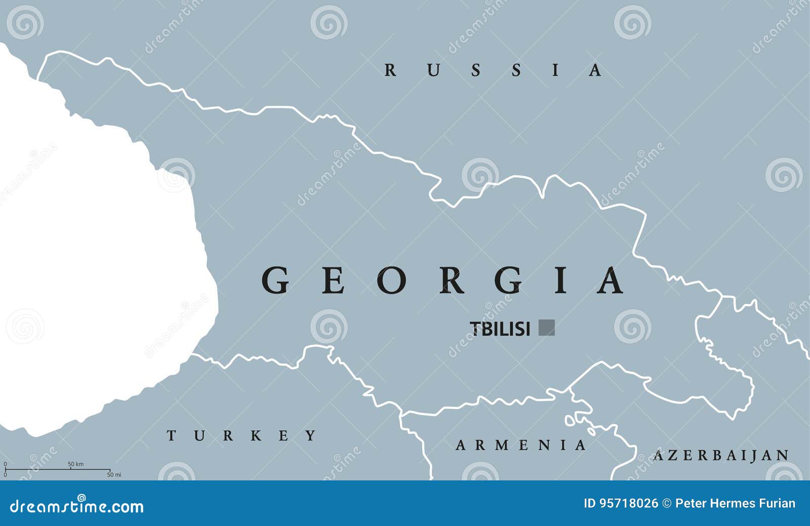 Mapa político de Georgia ilustración del vector. Ilustración de vector ...