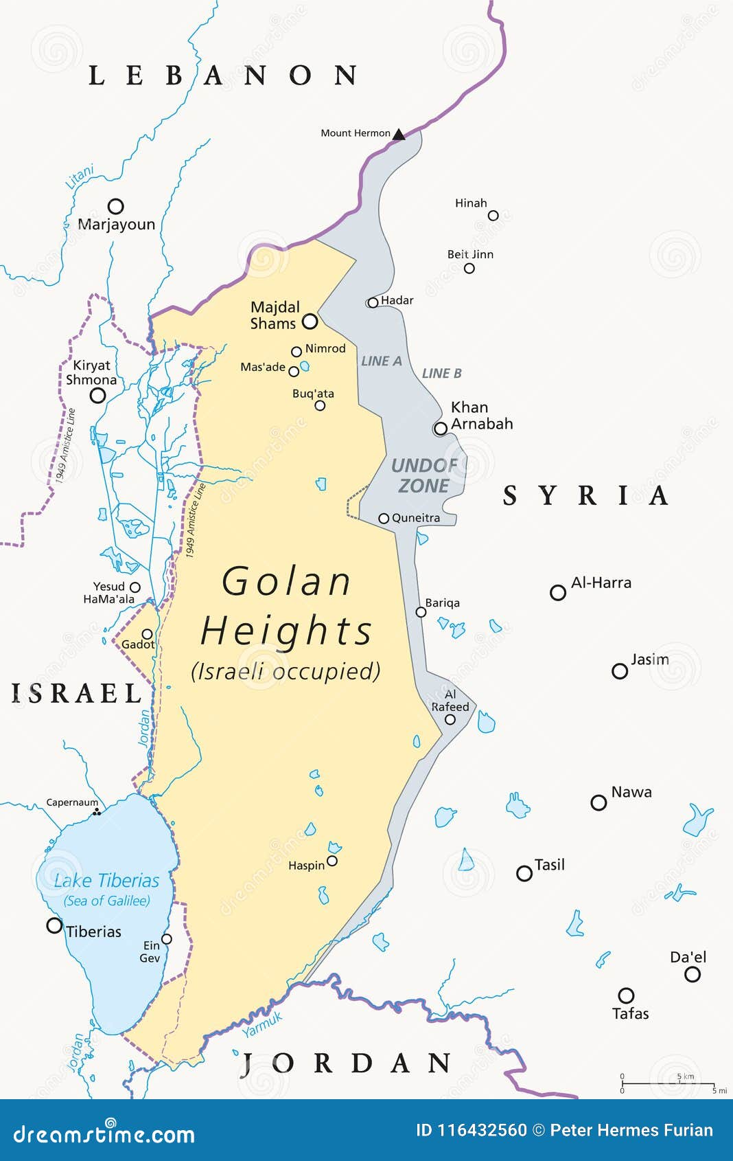 Mapa Político De Golan Heights Ilustração do Vetor - Ilustração de erva ...