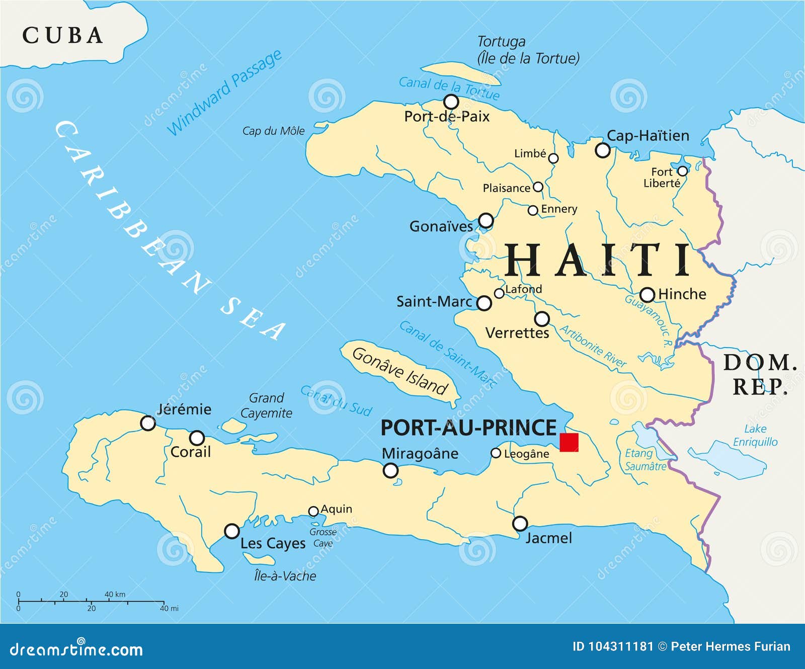 Mapa político de Haití ilustración del vector. Ilustración de coastline ...