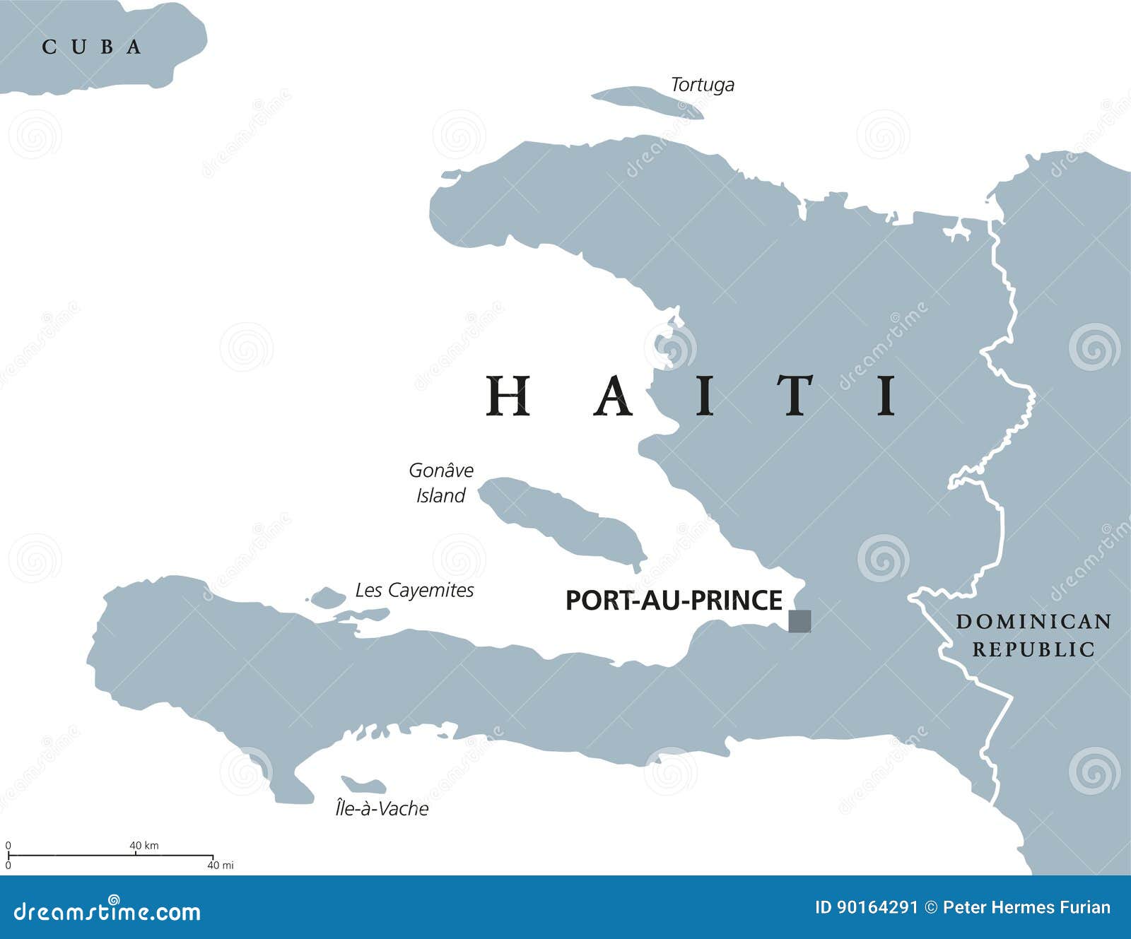 Mapa político de Haiti ilustração do vetor. Ilustração de capital ...