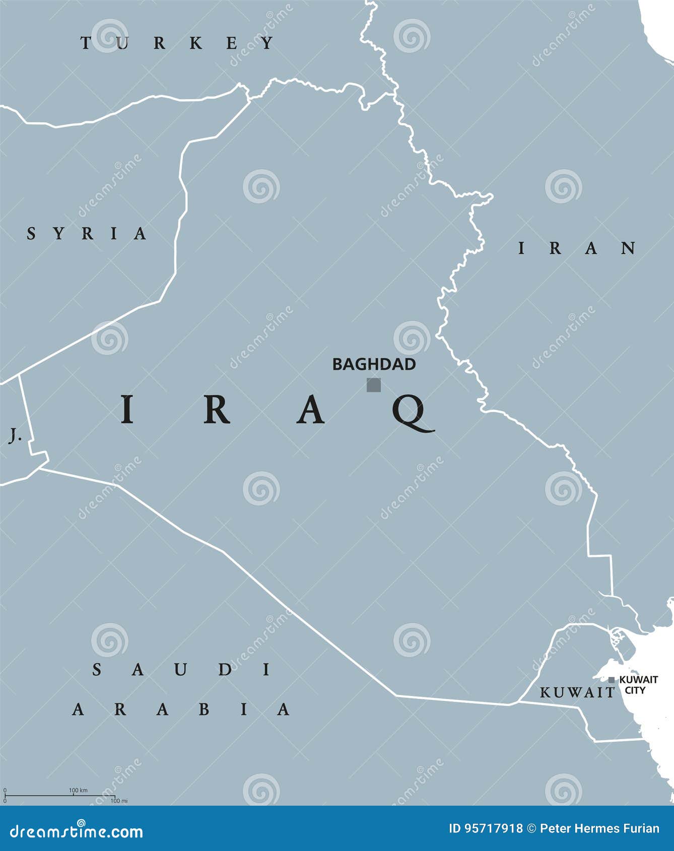 Mapa político de Iraque ilustração do vetor. Ilustração de geografia ...