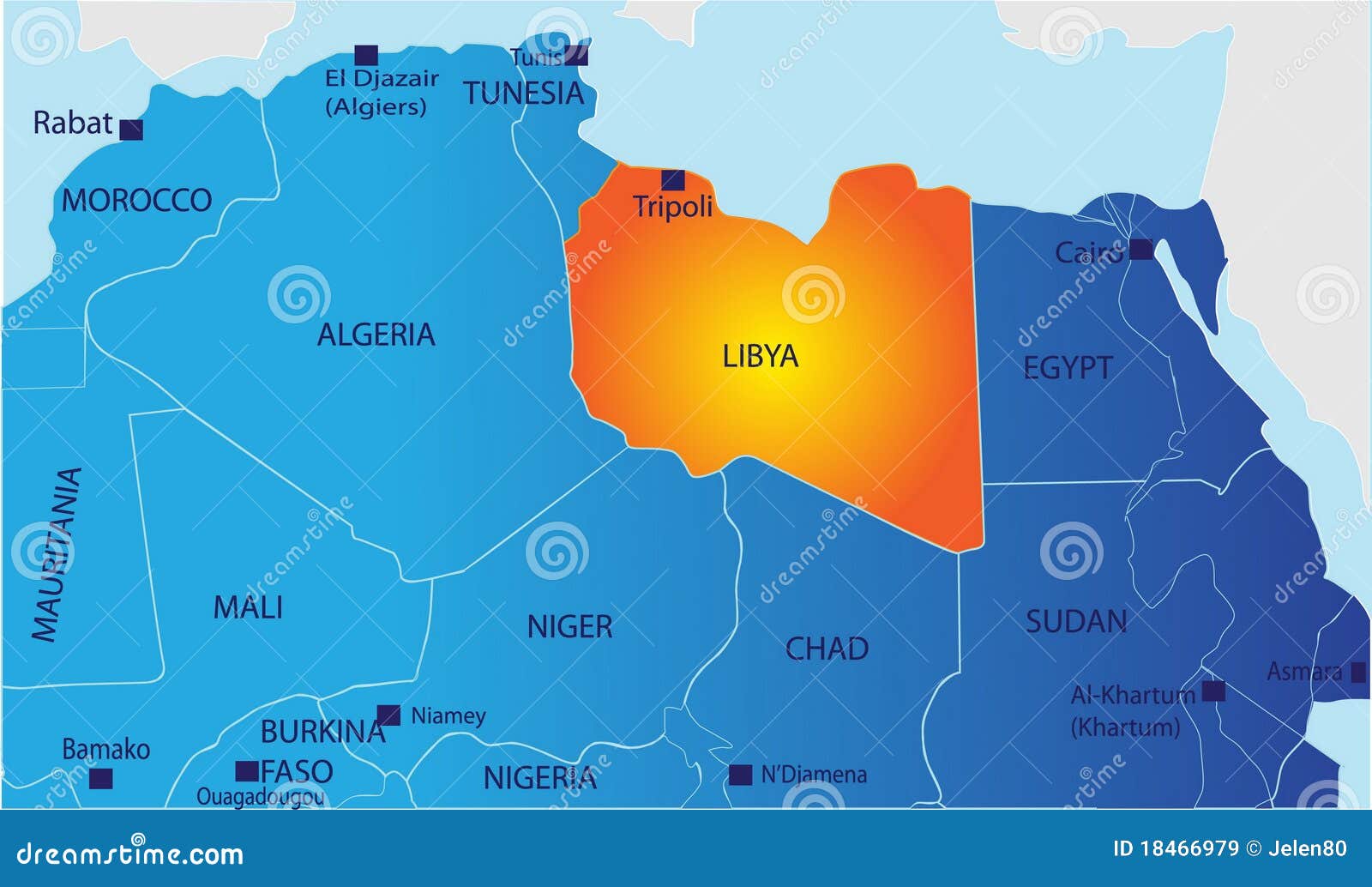 Mapa Político De Líbia Imagens de Stock Royalty Free - Imagem: 18466979