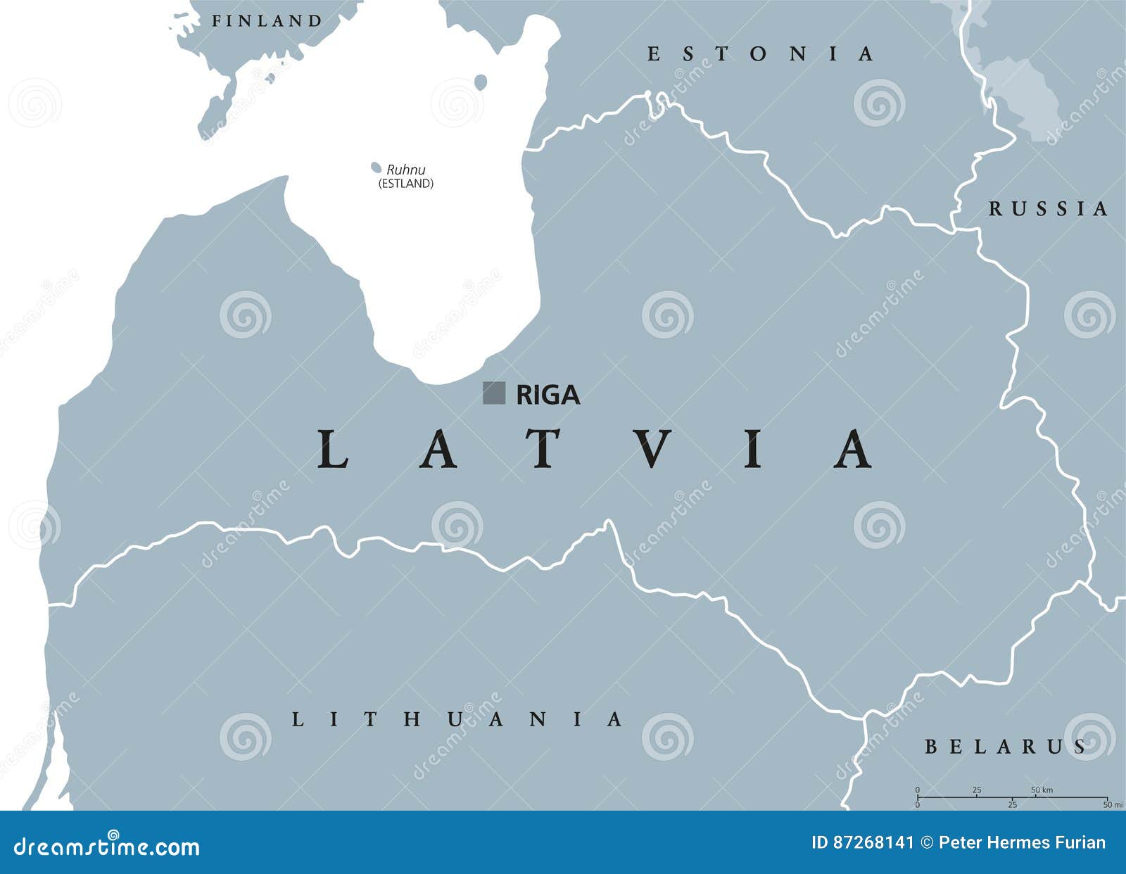 Mapa político de Letónia ilustração do vetor. Ilustração de mapas ...